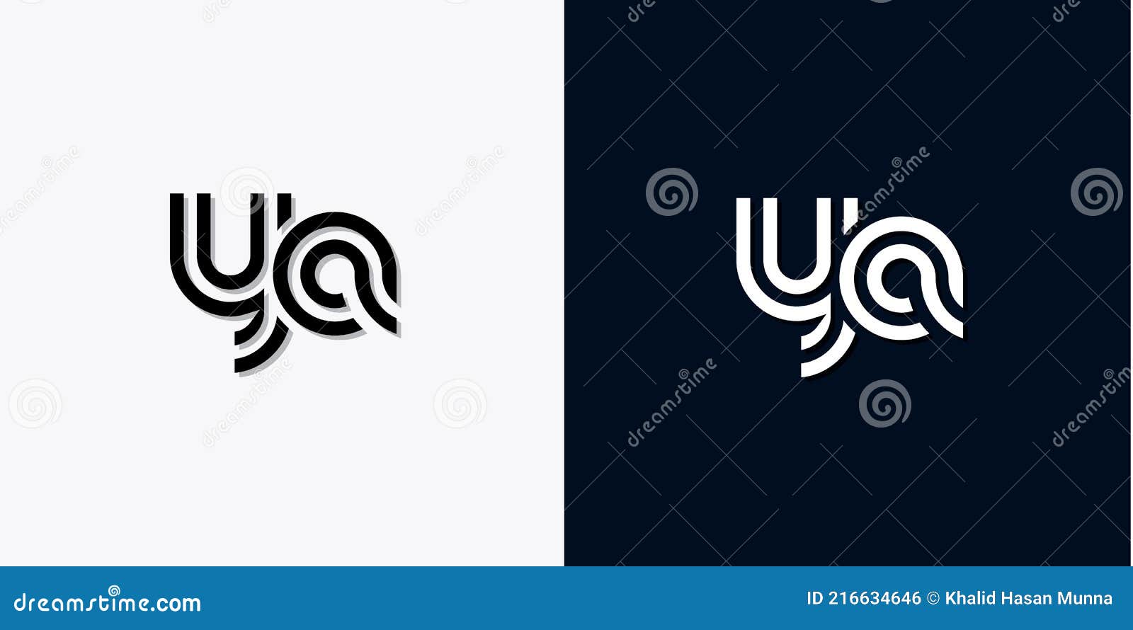 Modern Abstract Initial Letter YA Logo Stock Vector - Illustration of ...