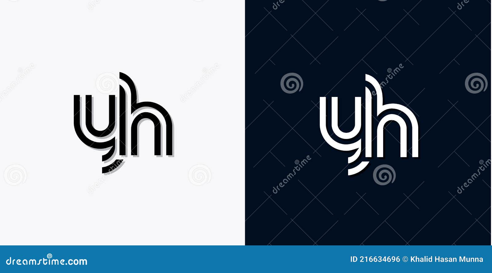 Modern Abstract Initial Letter YH Logo Stock Vector - Illustration of ...
