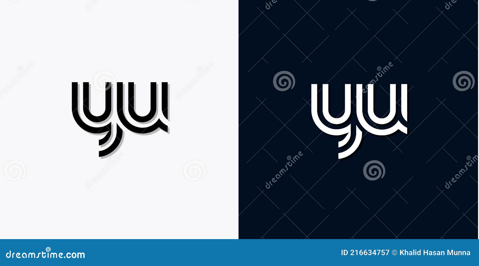 Modern Abstract Initial Letter YU Logo Stock Vector - Illustration of ...