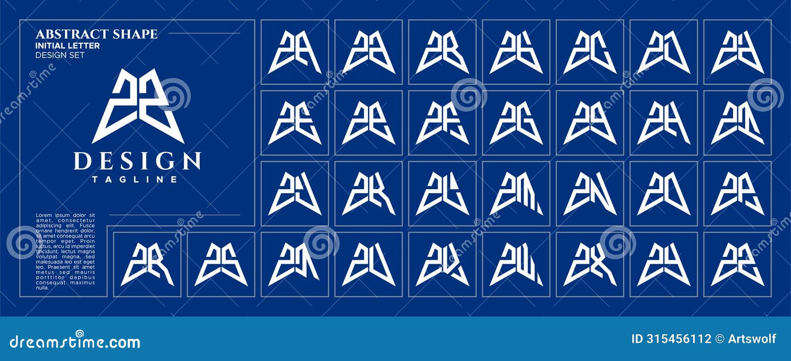 Modern Abstract Initial Letter Z ZZ Logo Design Bundle Stock Vector ...