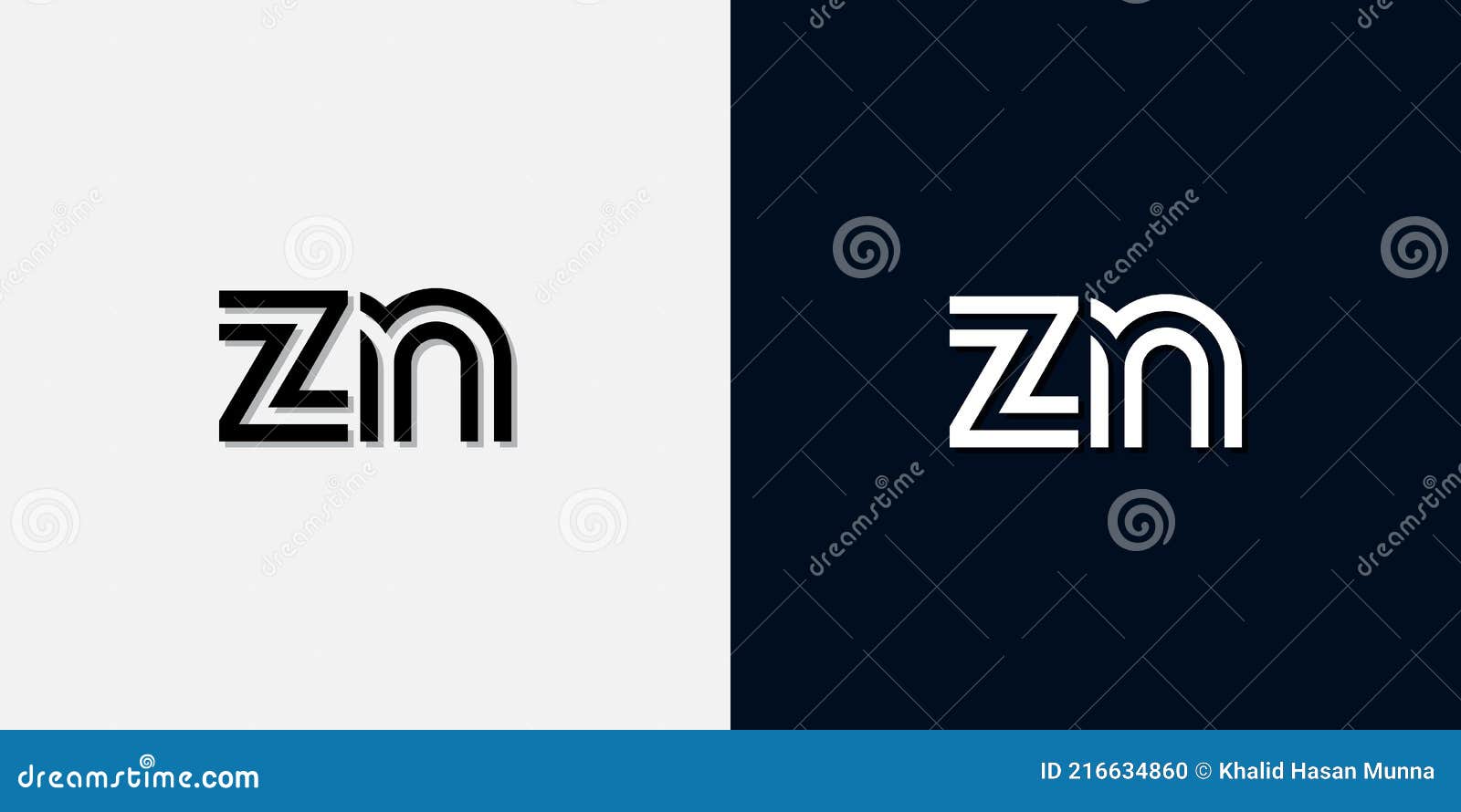 Modern Abstract Initial Letter ZN Logo Stock Vector - Illustration of ...