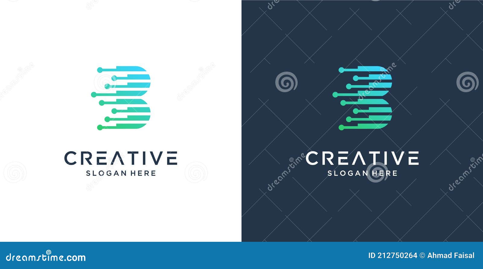 Modern Abstract Letter B with Dot Logo Design Stock Vector ...