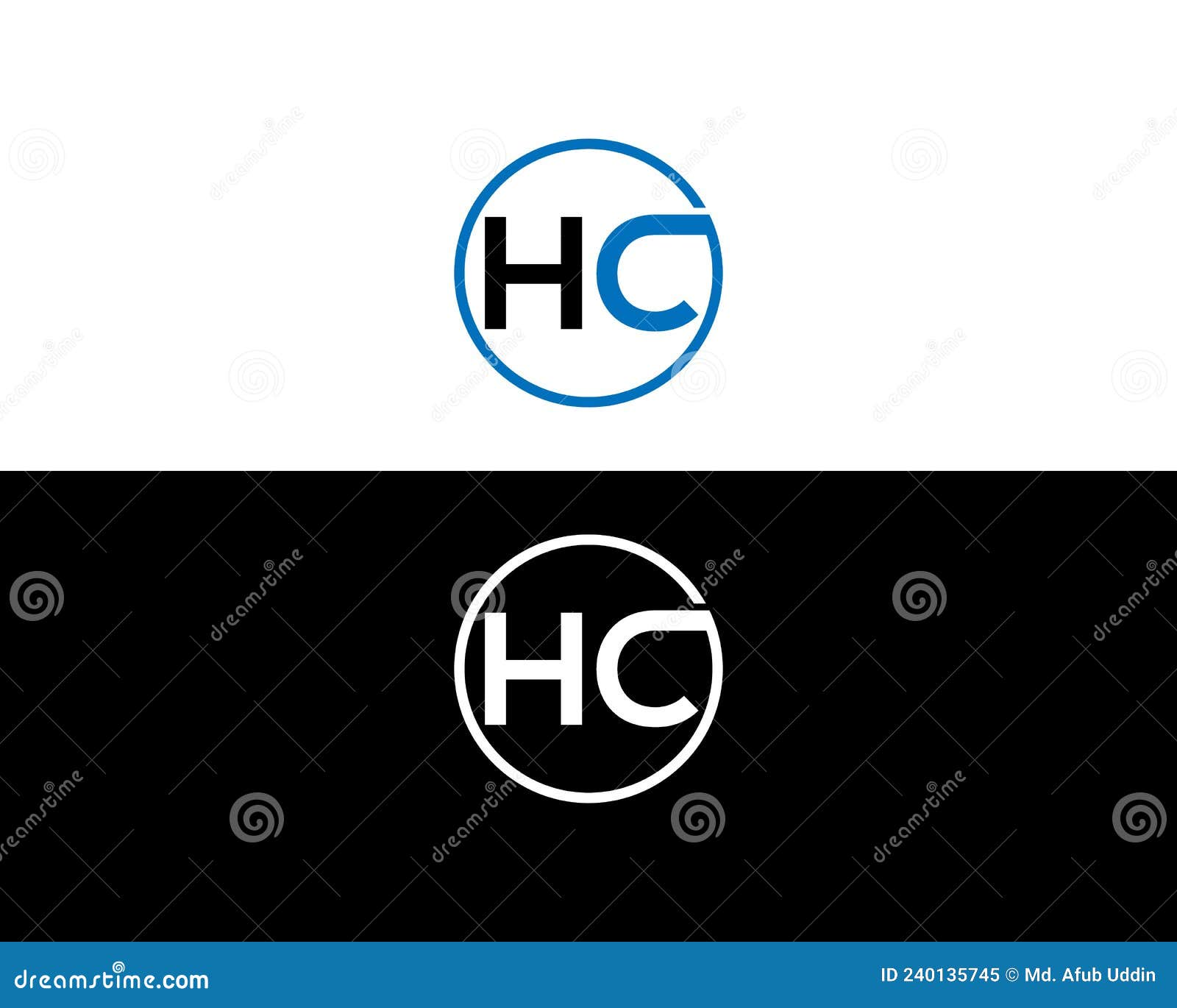 Modern Abstract Letter HC Logo Monogram Design Stock Vector ...