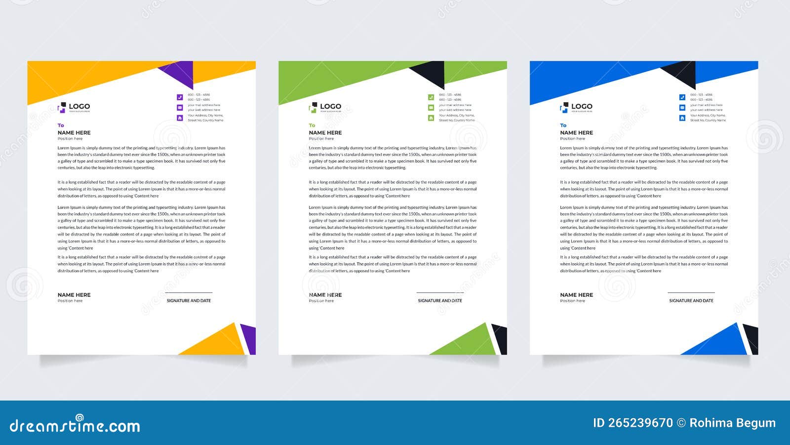 Modern Abstract Letterhead Design with Clean Modern Business Letterhead ...