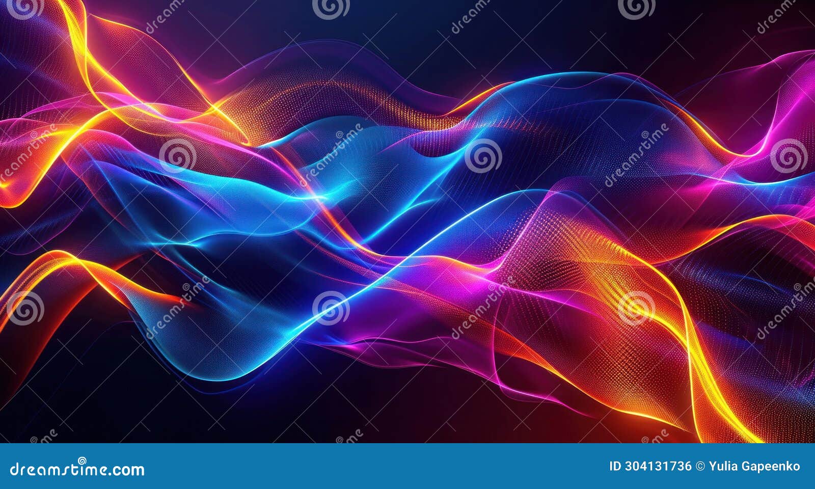Modern Abstract Abstract Light Effect with Neon Waves Stock Photo ...