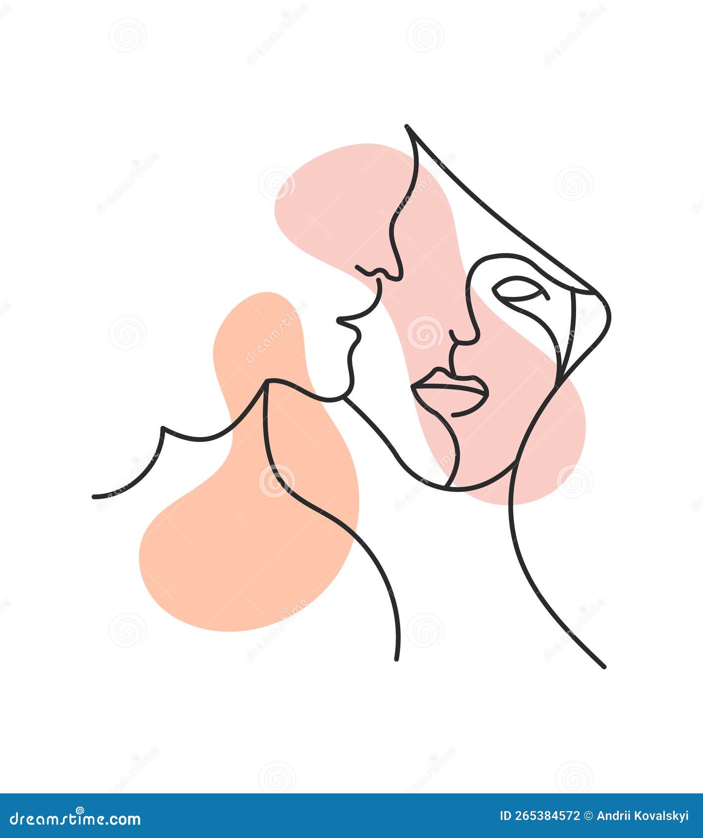 Modern Abstract Line Minimalistic Women Face Arts Decoration Postcard