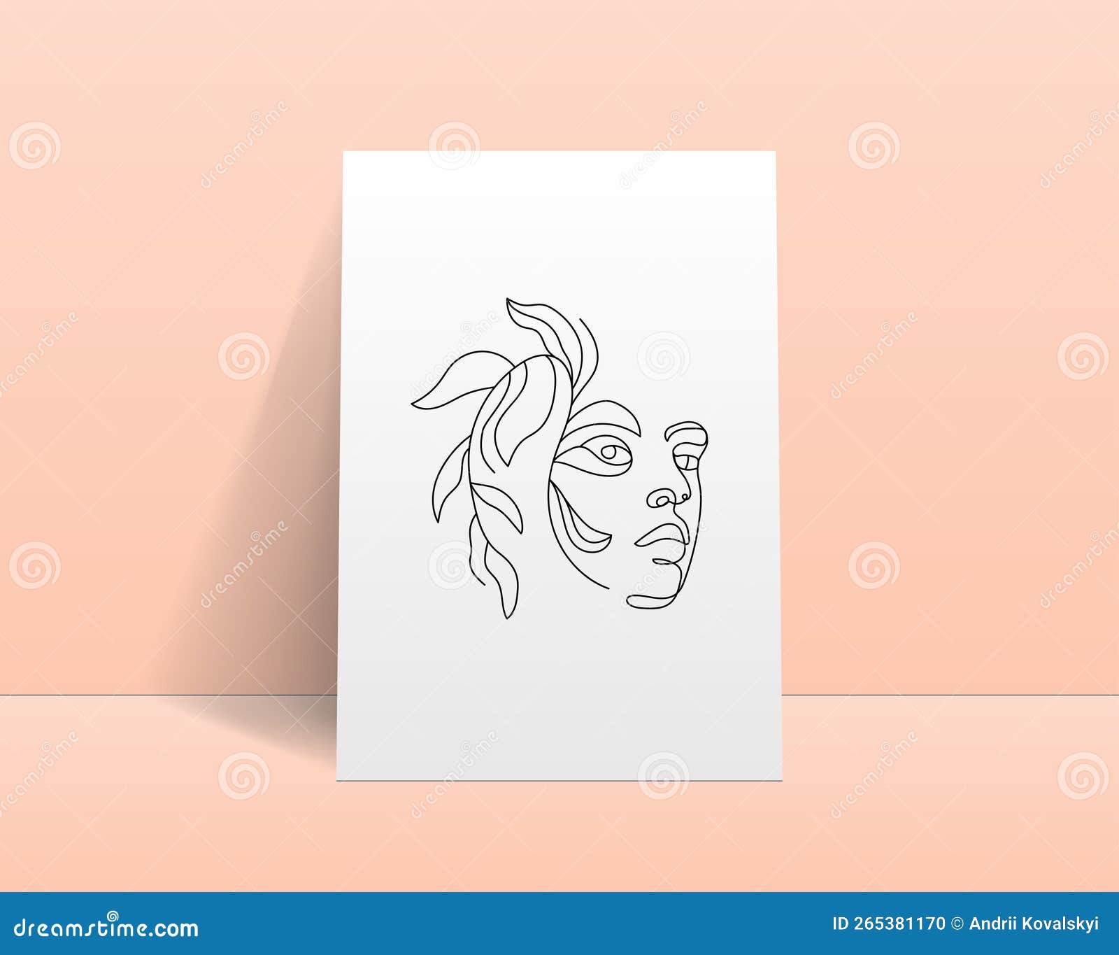 Modern Abstract Line Minimalistic Women Face Arts For Wall Decoration