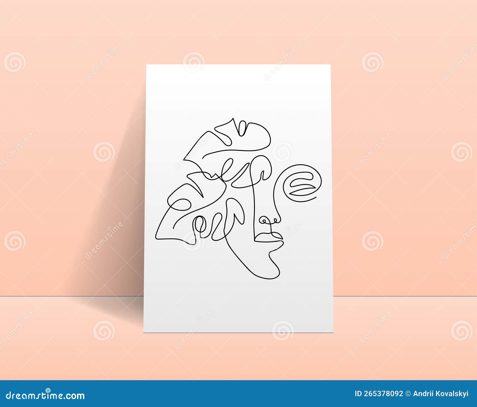 Modern Abstract Line Minimalistic Women Face Arts For Wall Decoration