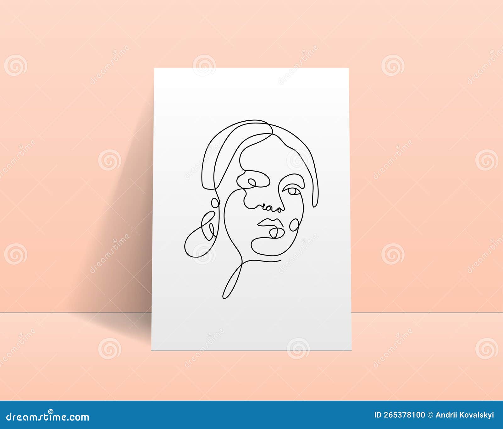 Modern Abstract Line Minimalistic Women Face Arts For Wall Decoration
