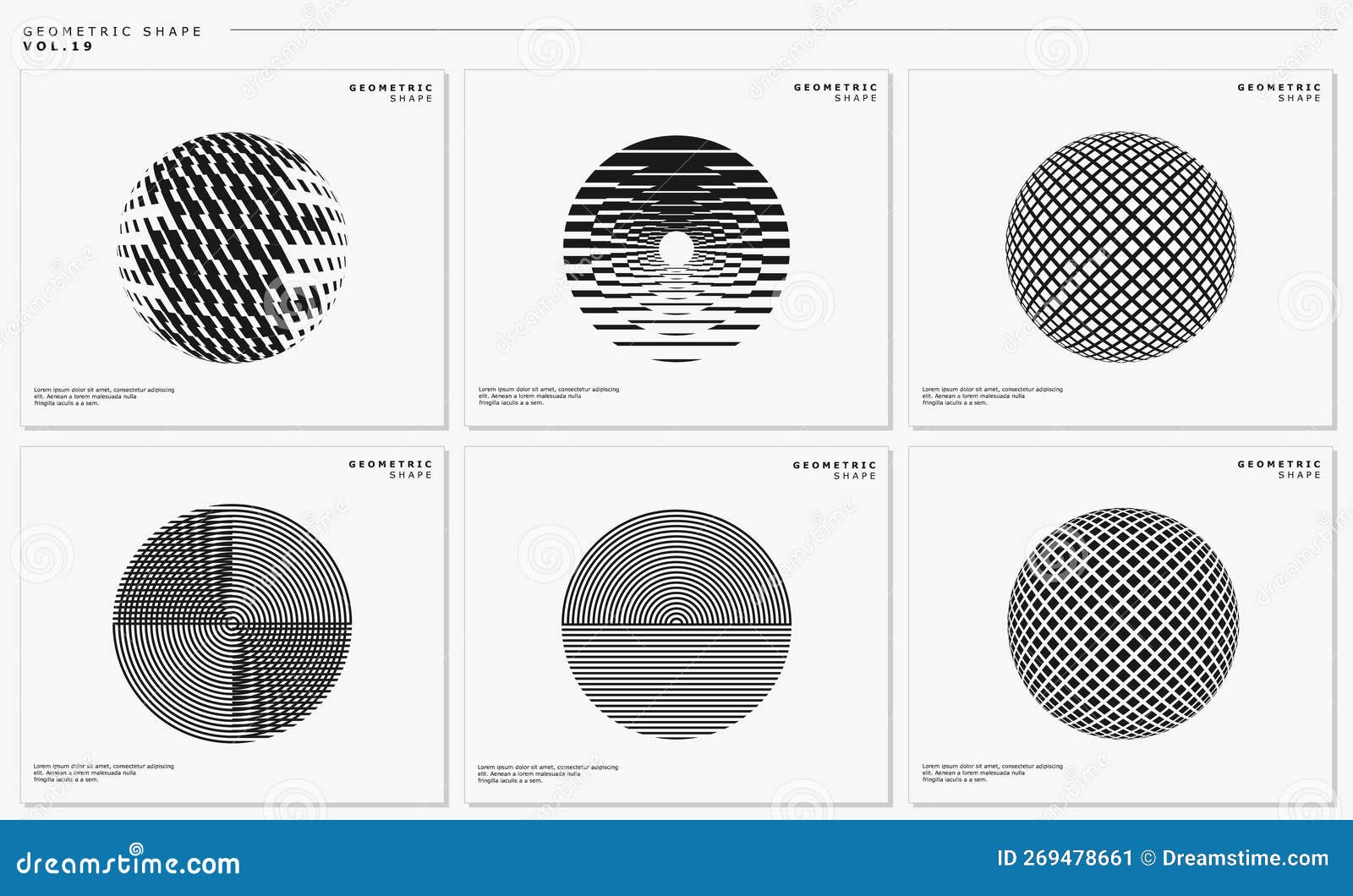Modern Abstract Line Sphere Logo Design Template Set. Lines Lens Logo ...