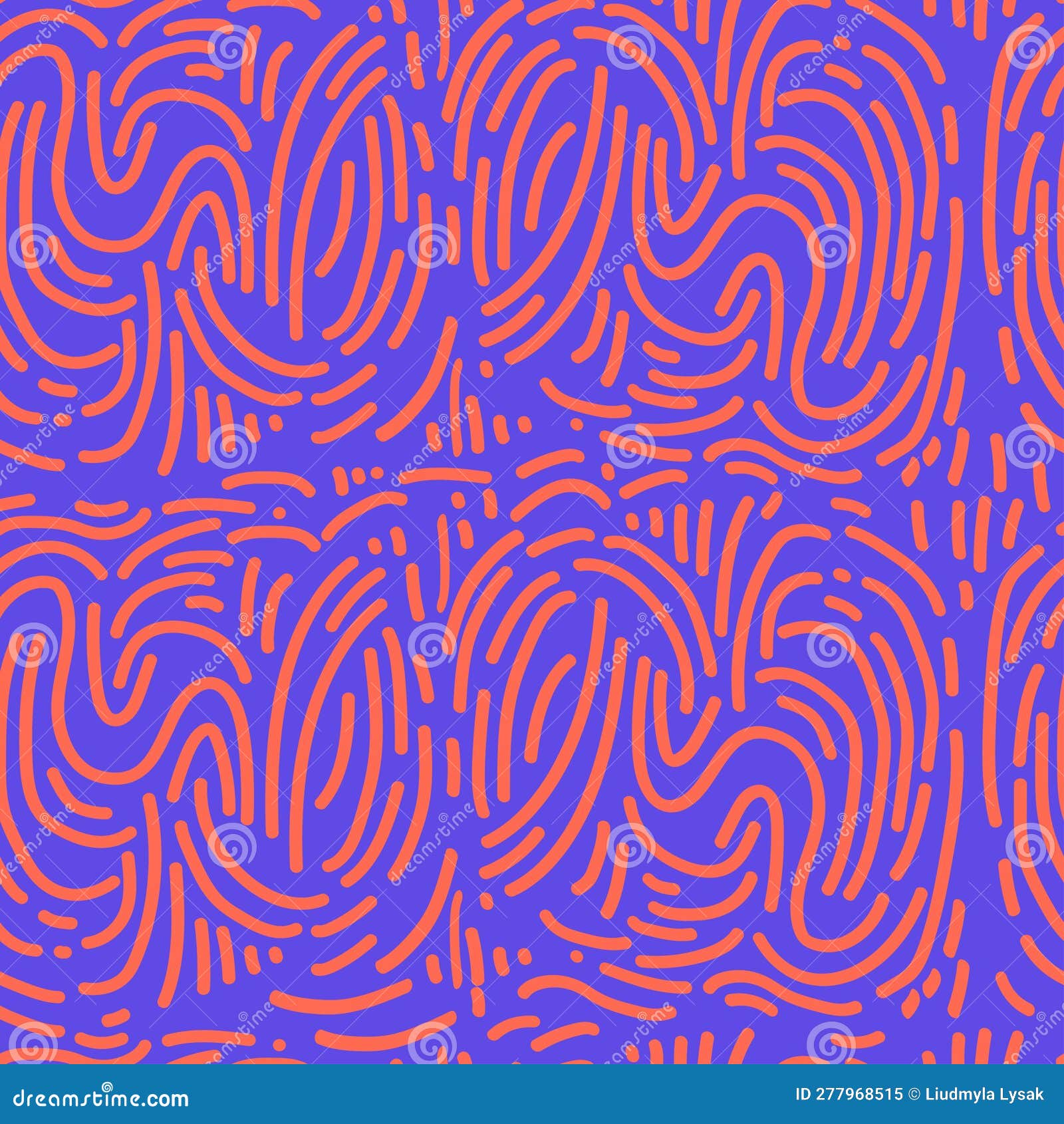 Modern Abstract Linear Seamless Pattern. Scattered Curved Contrast ...