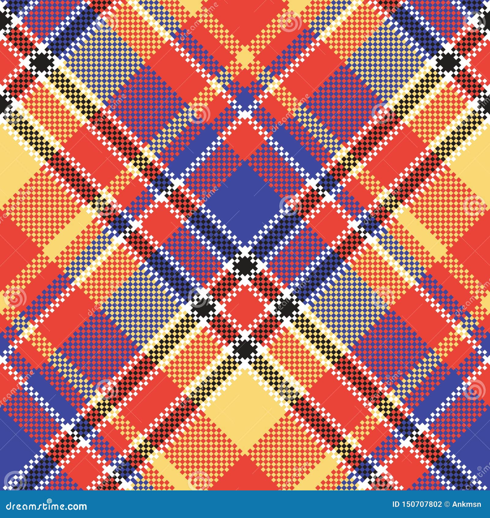 Modern Abstract Madras Plaid Seamless Pattern Stock Vector ...