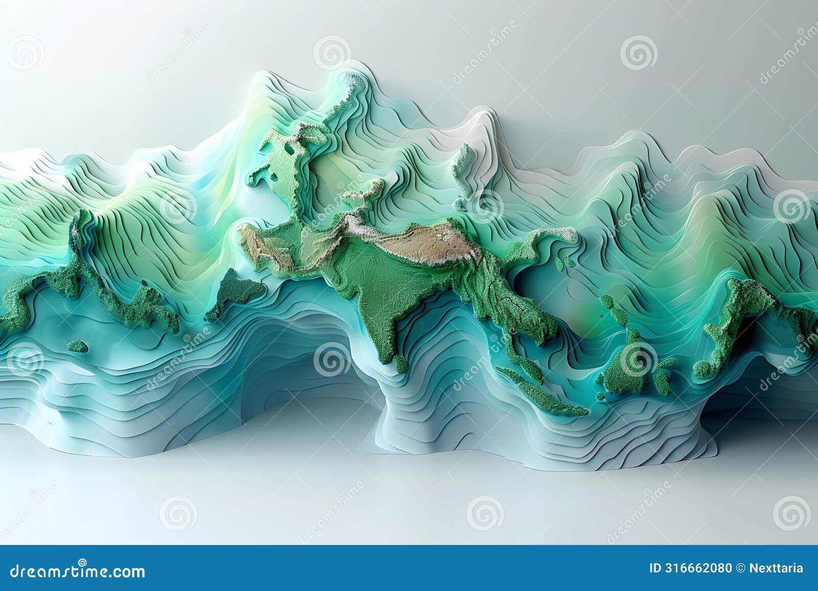 Modern Abstract Map of Asia with Digital Touch Stock Illustration ...