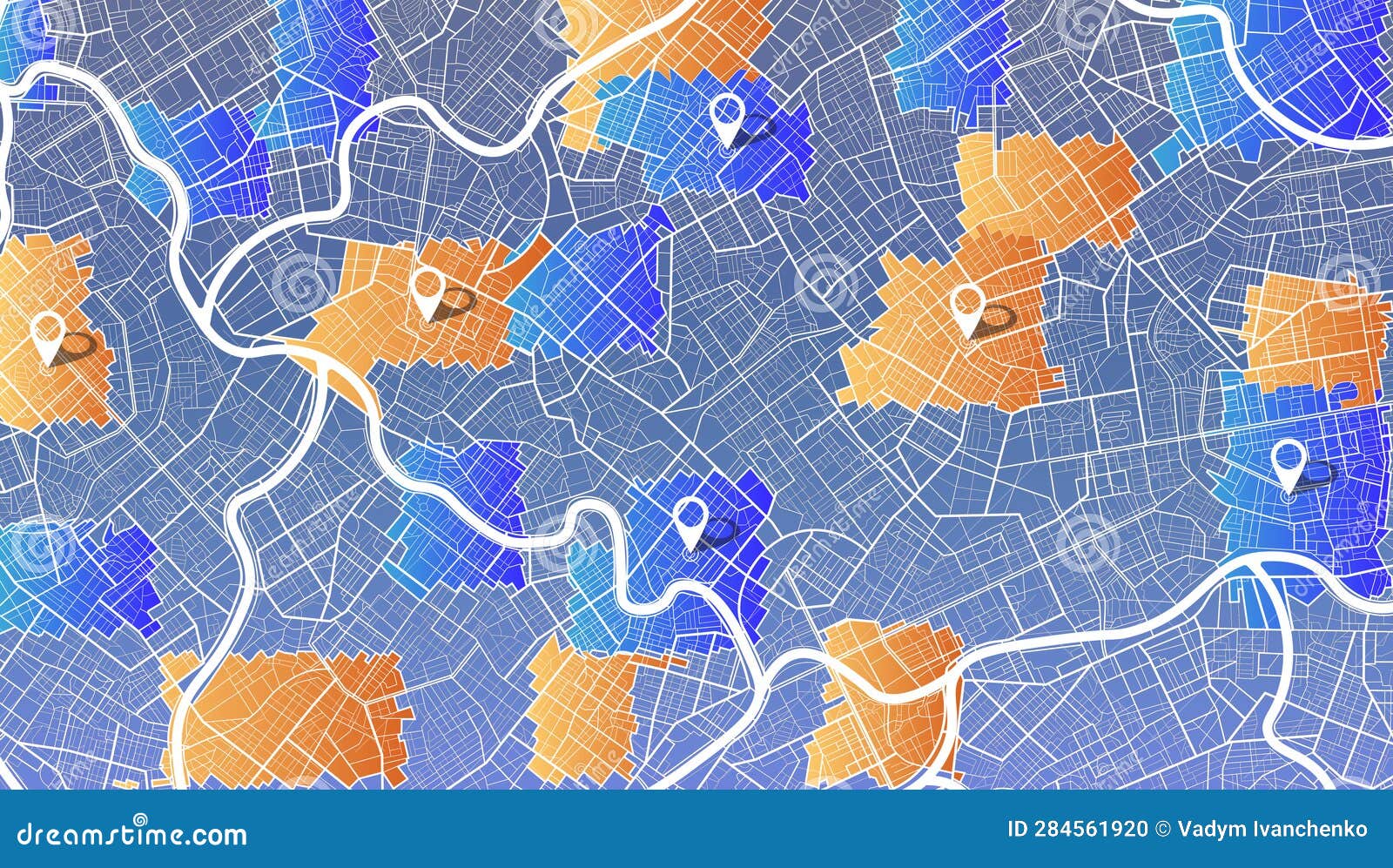 Modern Abstract Map Design: a Visually Stunning Composition of Colorful ...