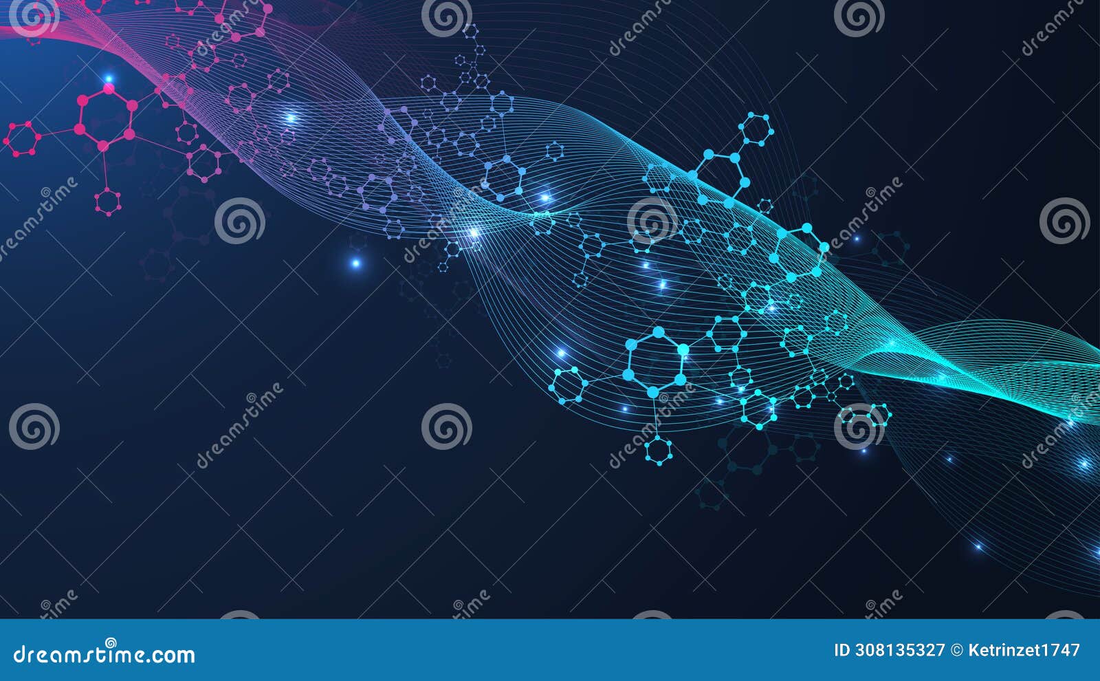 Modern Abstract Molecules Structure for Science or Medical Background ...