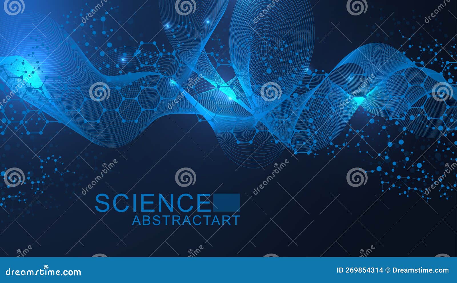 Modern Abstract Molecules Structure for Science or Medical Background ...