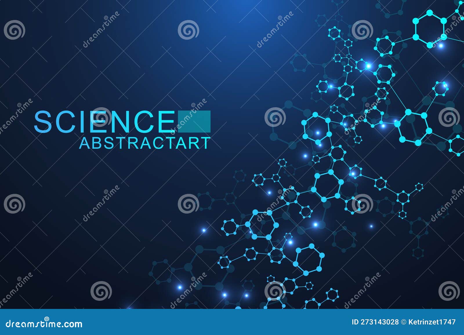 Modern Abstract Molecules Structure for Science or Medical Background ...