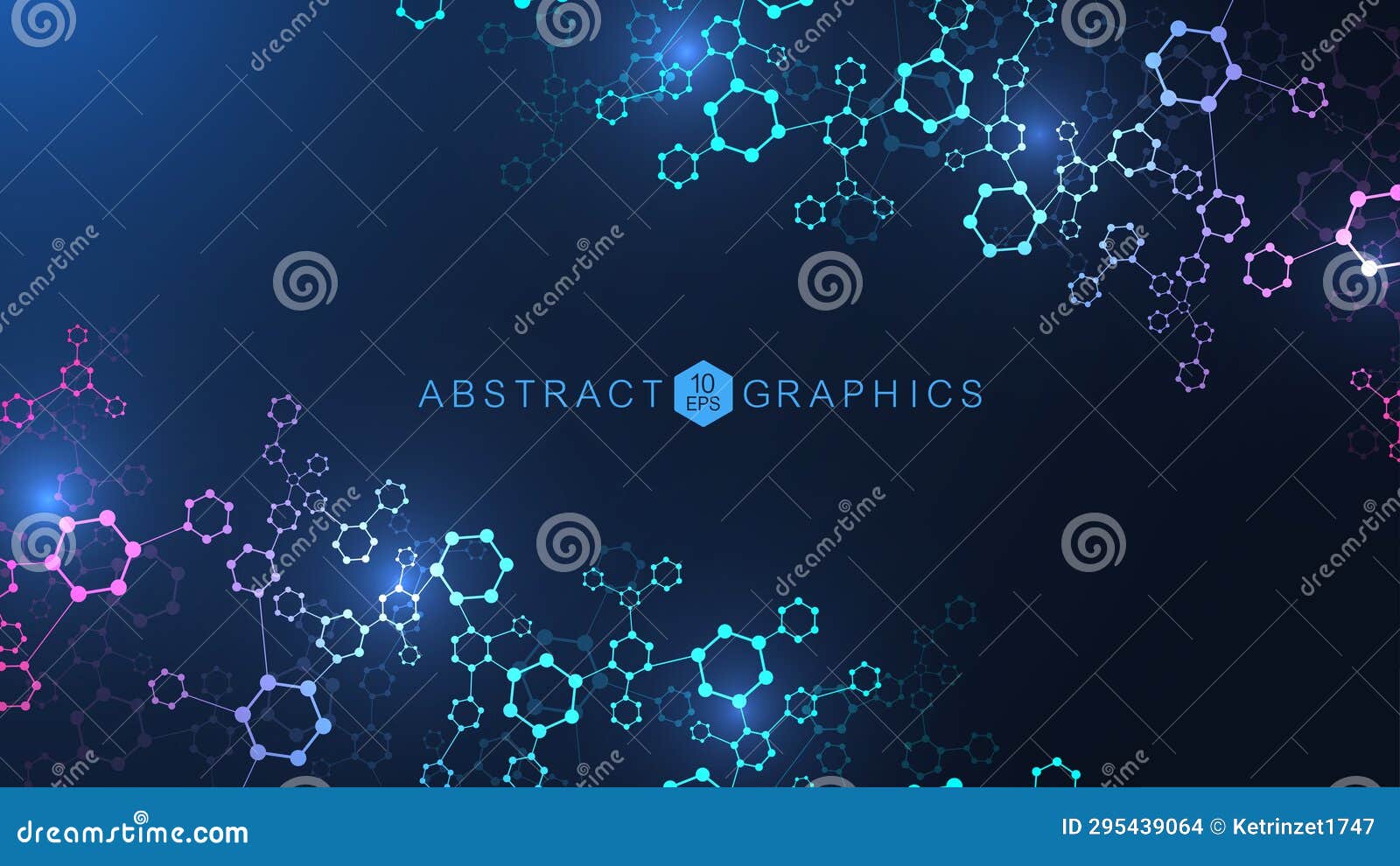 Modern Abstract Molecules Structure for Science or Medical Background ...