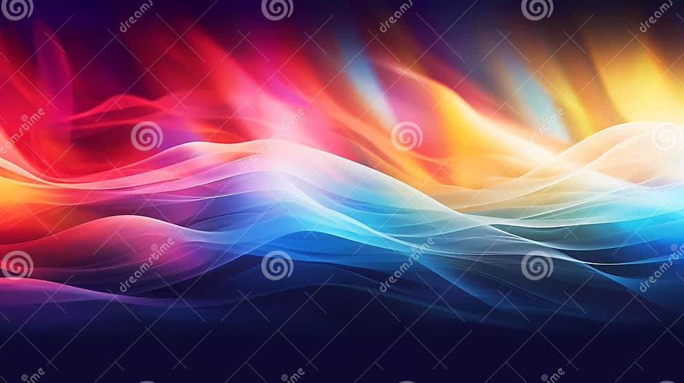 Modern Abstract Multi Color Wave Background. Generative Ai Design Stock ...