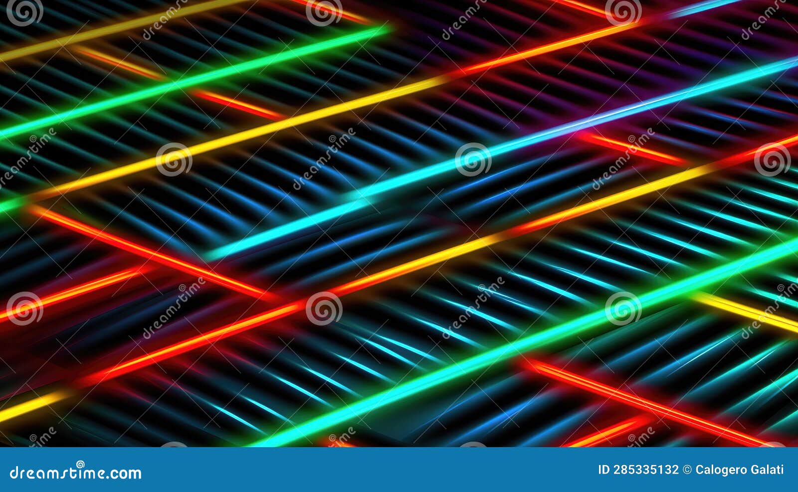 Modern Abstract Neon Light Lines As a Wallpaper Design, Ai Generated ...