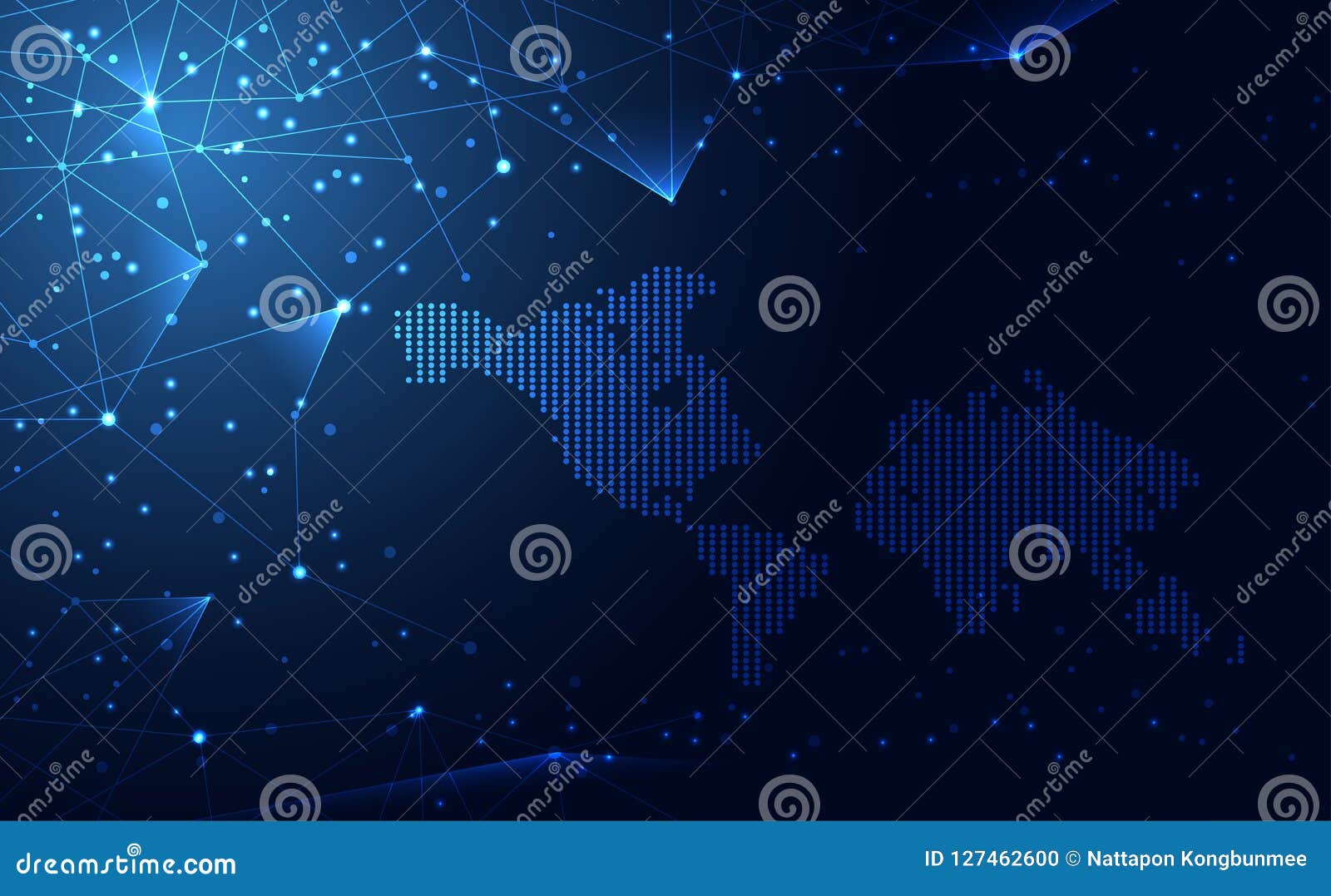 Modern Abstract Network Map Dot Science Connection Technology in Stock ...