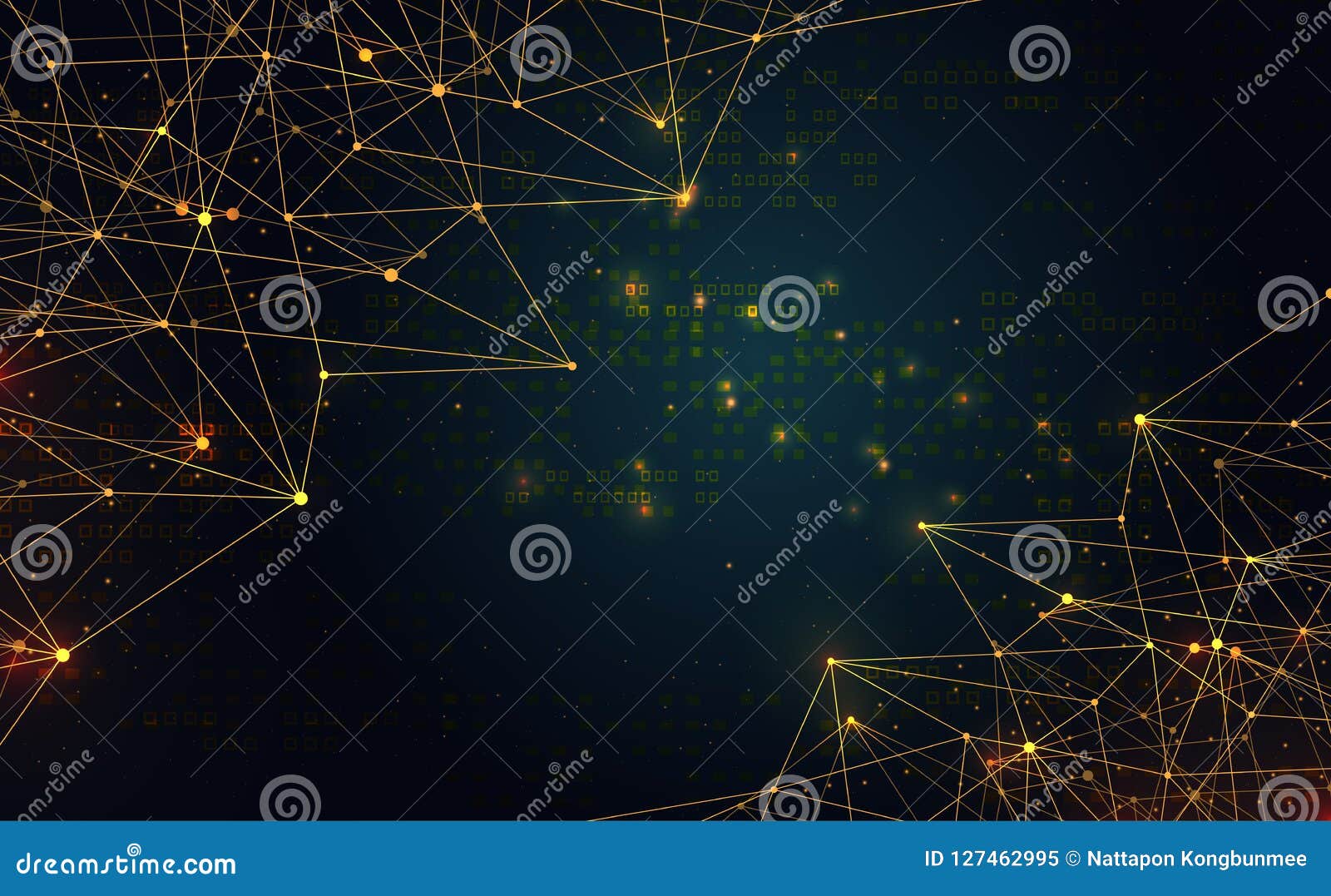 Modern Abstract Network Science Connection Technology Gold Line Stock ...