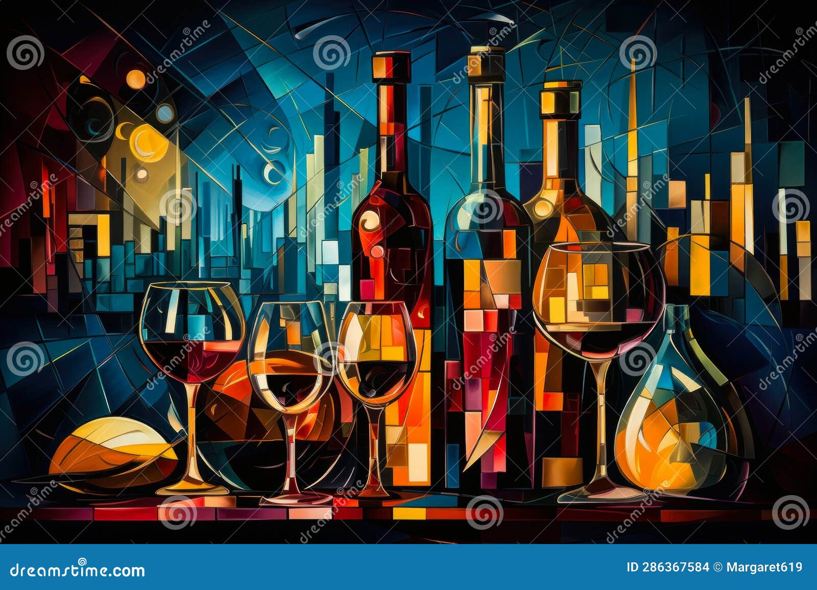 Modern Abstract Night Club Art Illustration. Stock Illustration ...