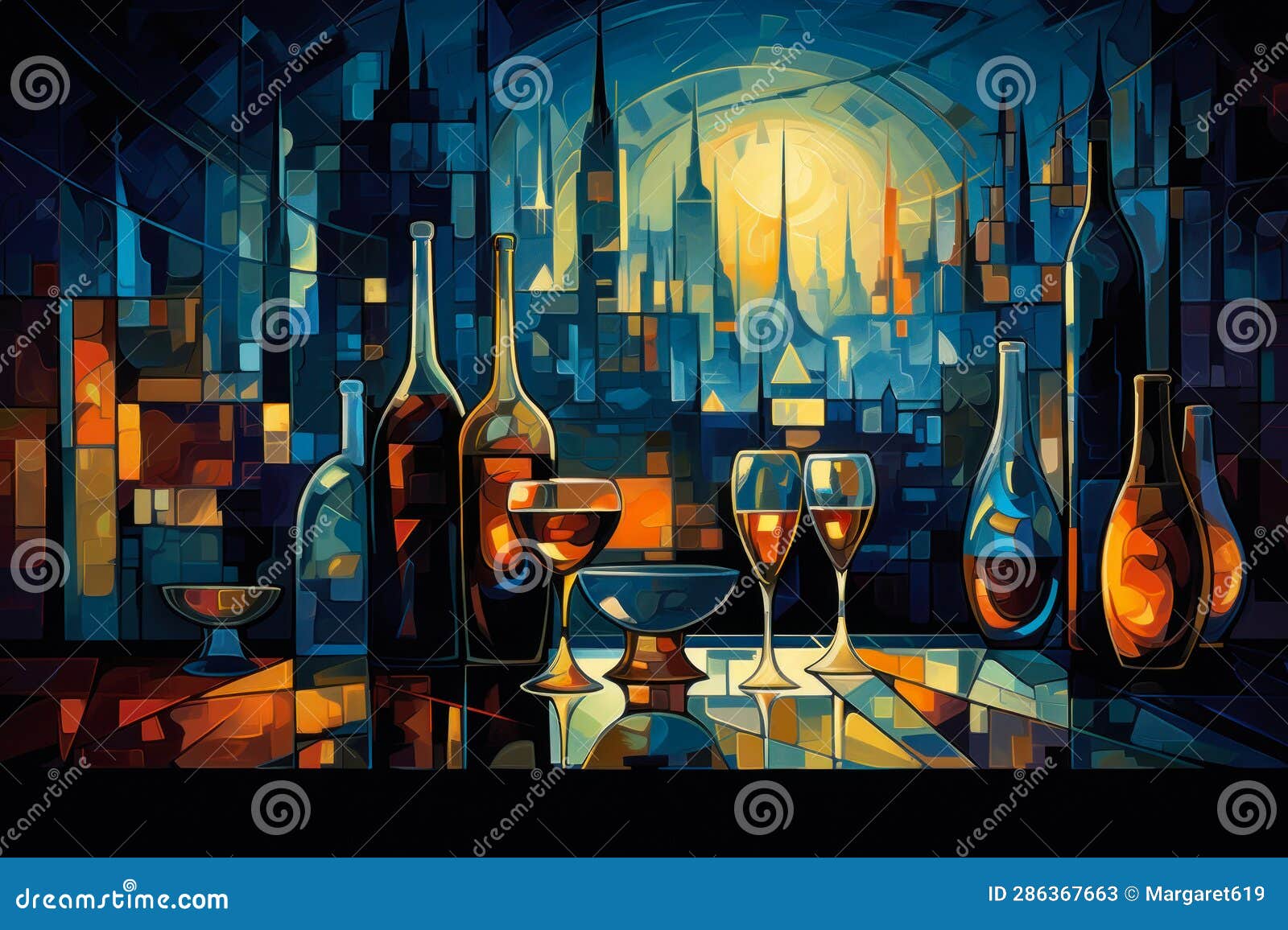 Modern Abstract Night Club Art Illustration. Stock Illustration ...