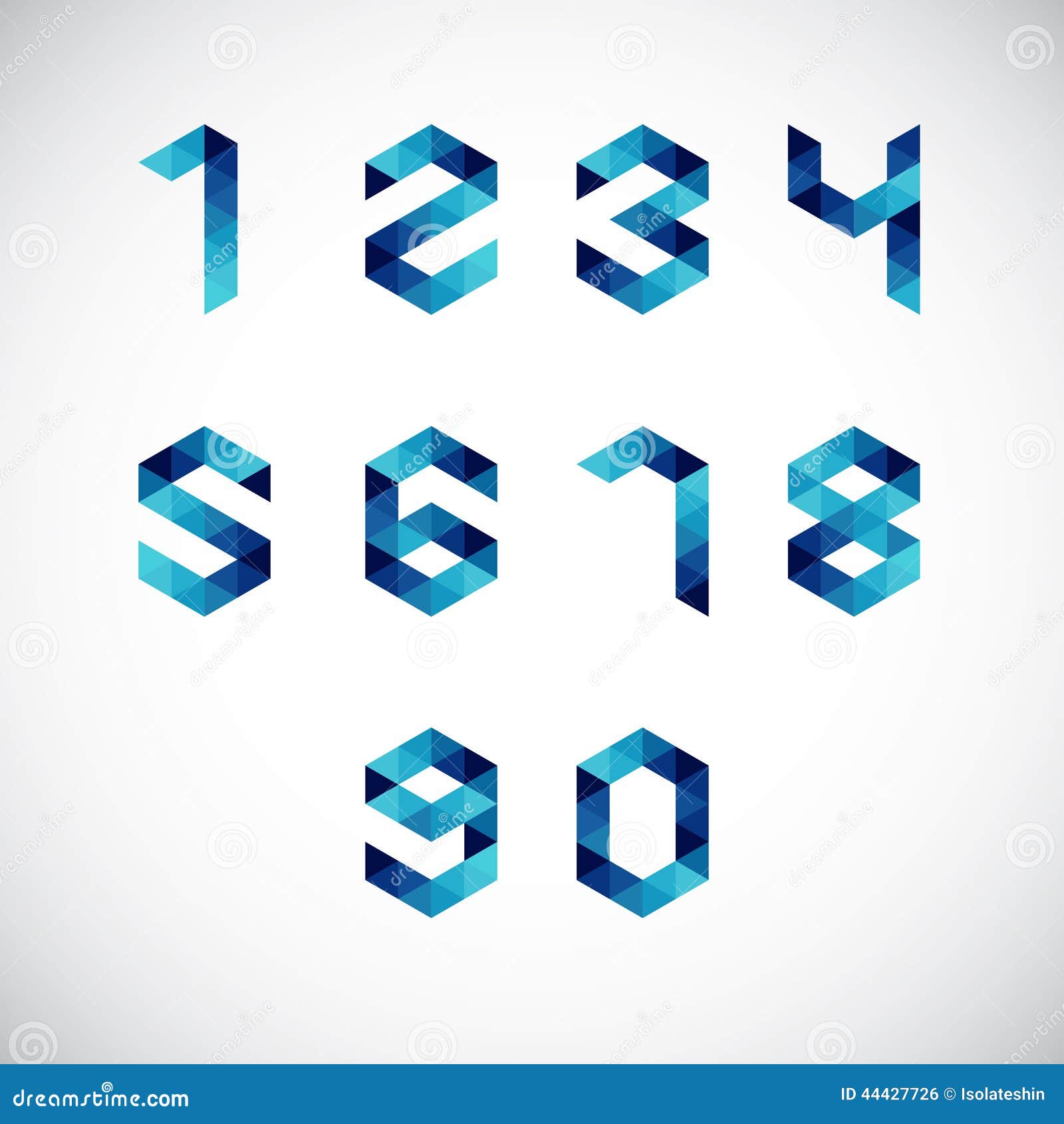 Modern Abstract Number Alphabet Stock Vector - Illustration of polygon ...