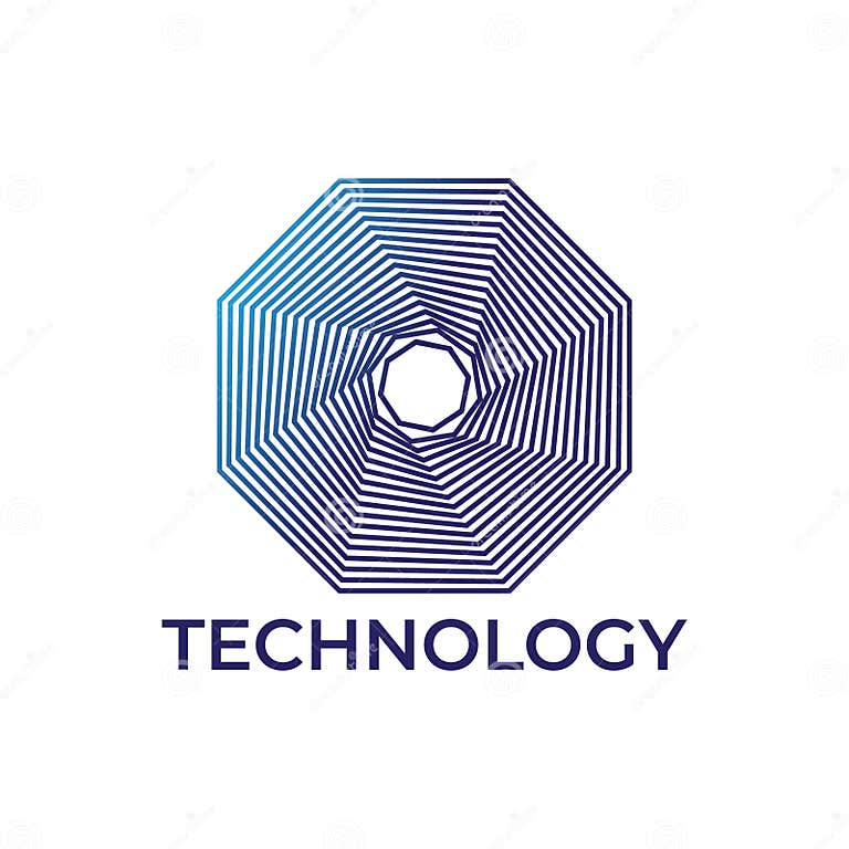 Abstract Octagon Blend Tech Logo Stock Vector - Illustration of ...