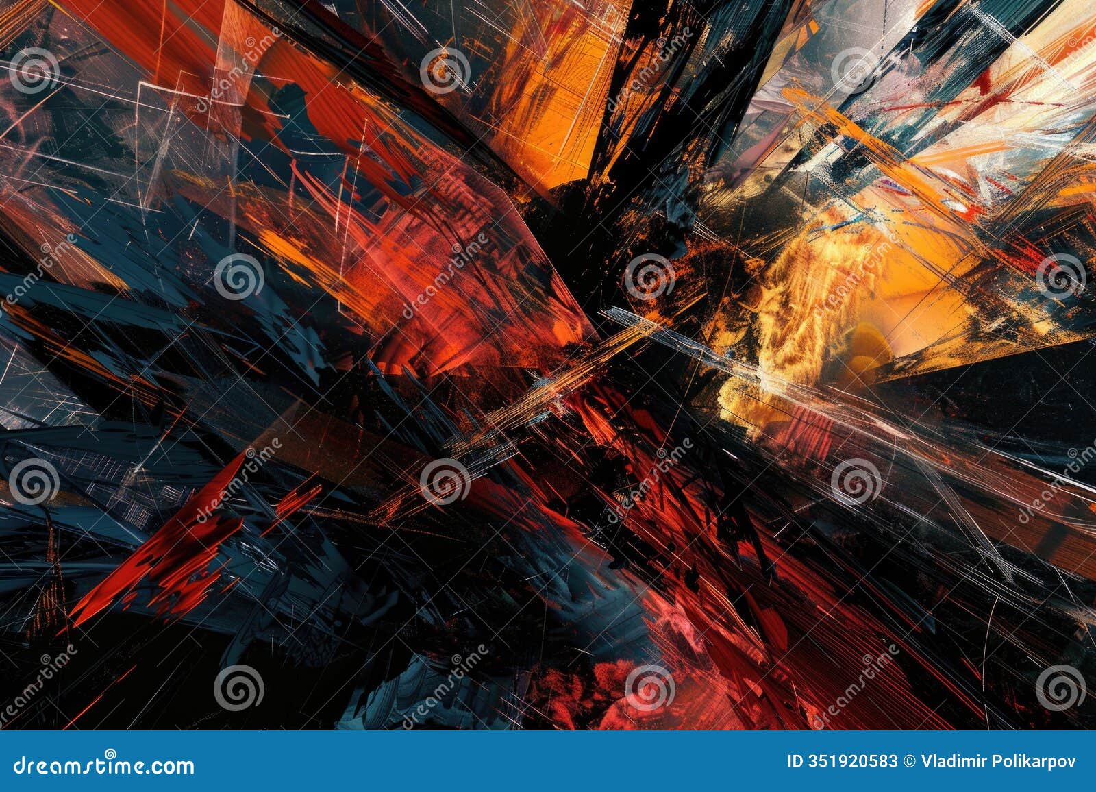 Modern Abstract Painting in Red and Black Colors, Suitable for Interior ...