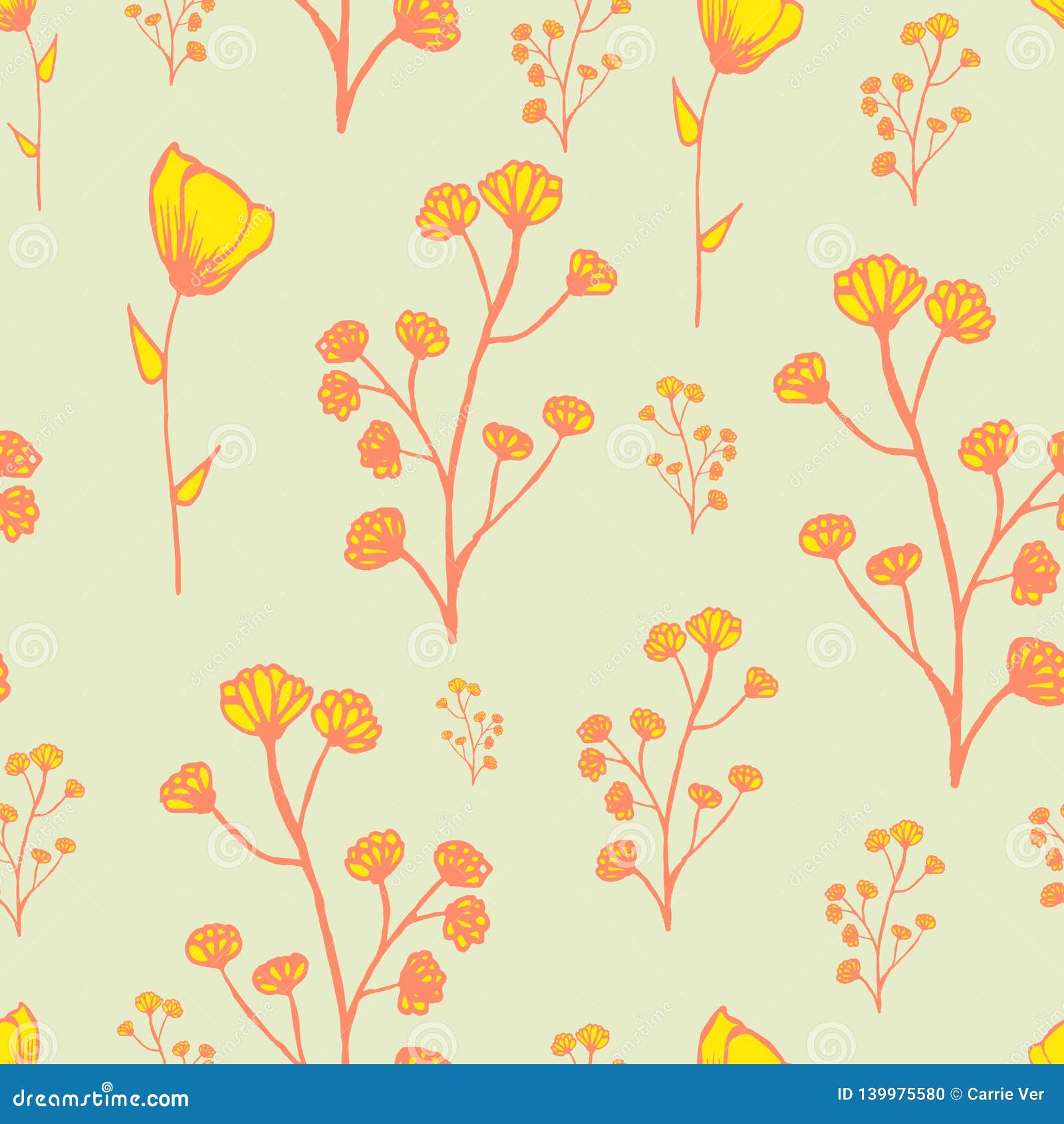 Wild Flowers Pattern Design Stock Vector - Illustration of floral, love ...