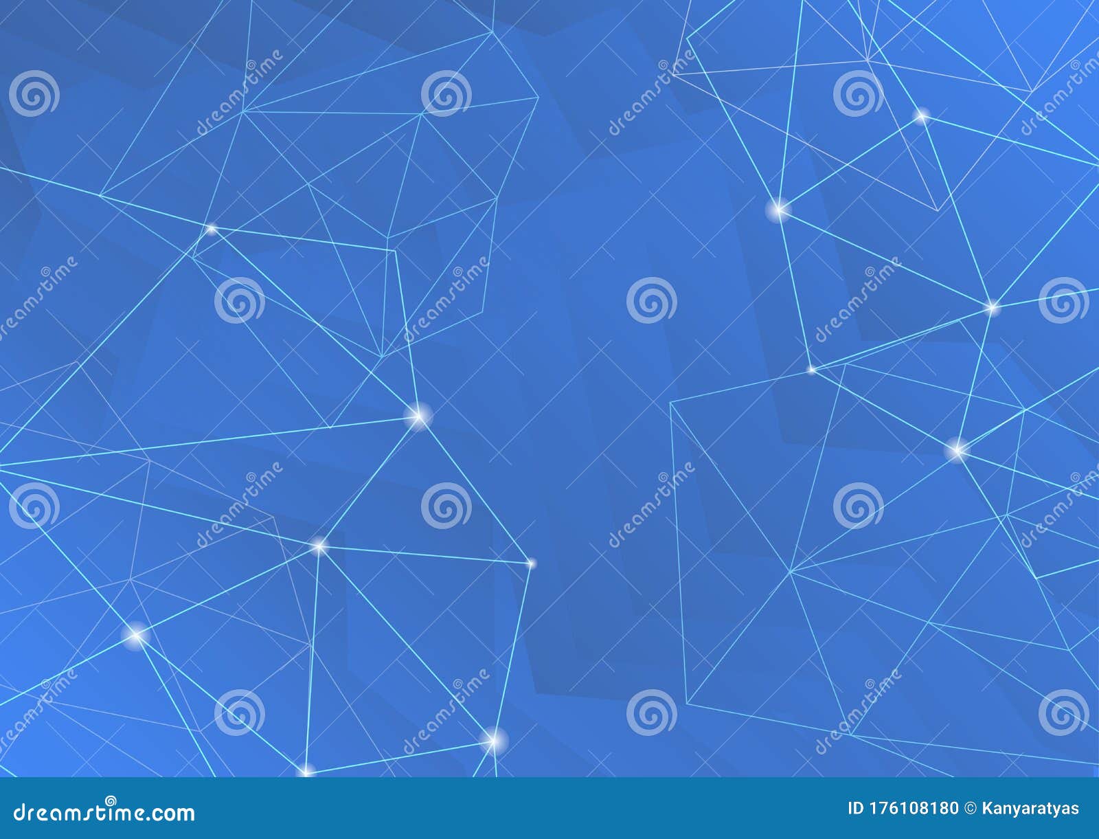 Modern Abstract Polygon Network Elements on Dark Blue Background Design ...