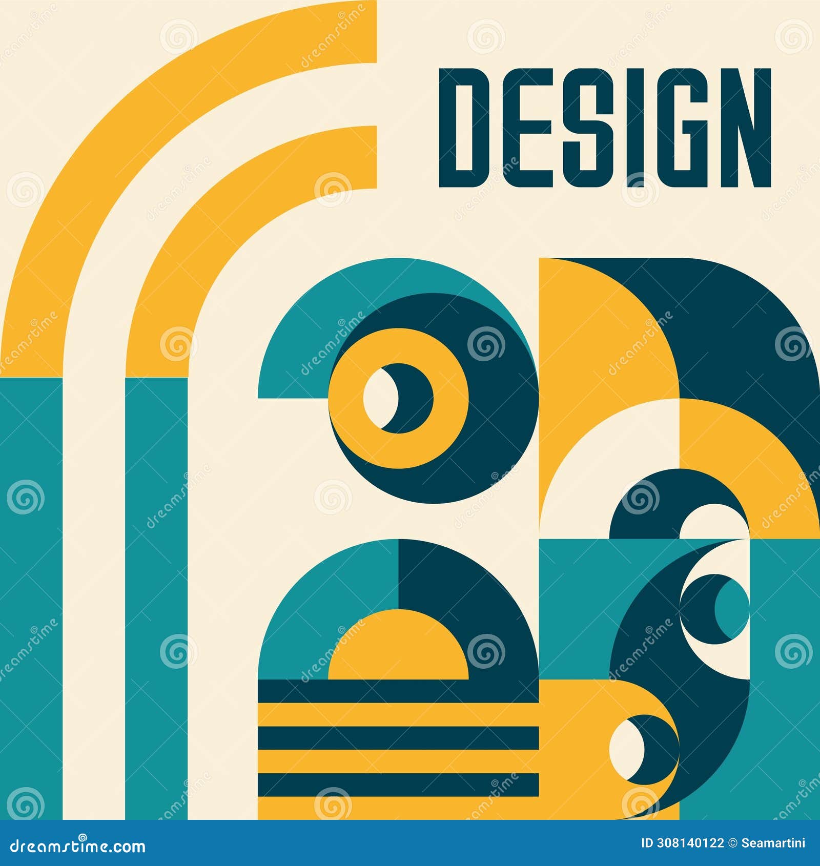 Modern Abstract Poster with Geometric Pattern Stock Vector ...
