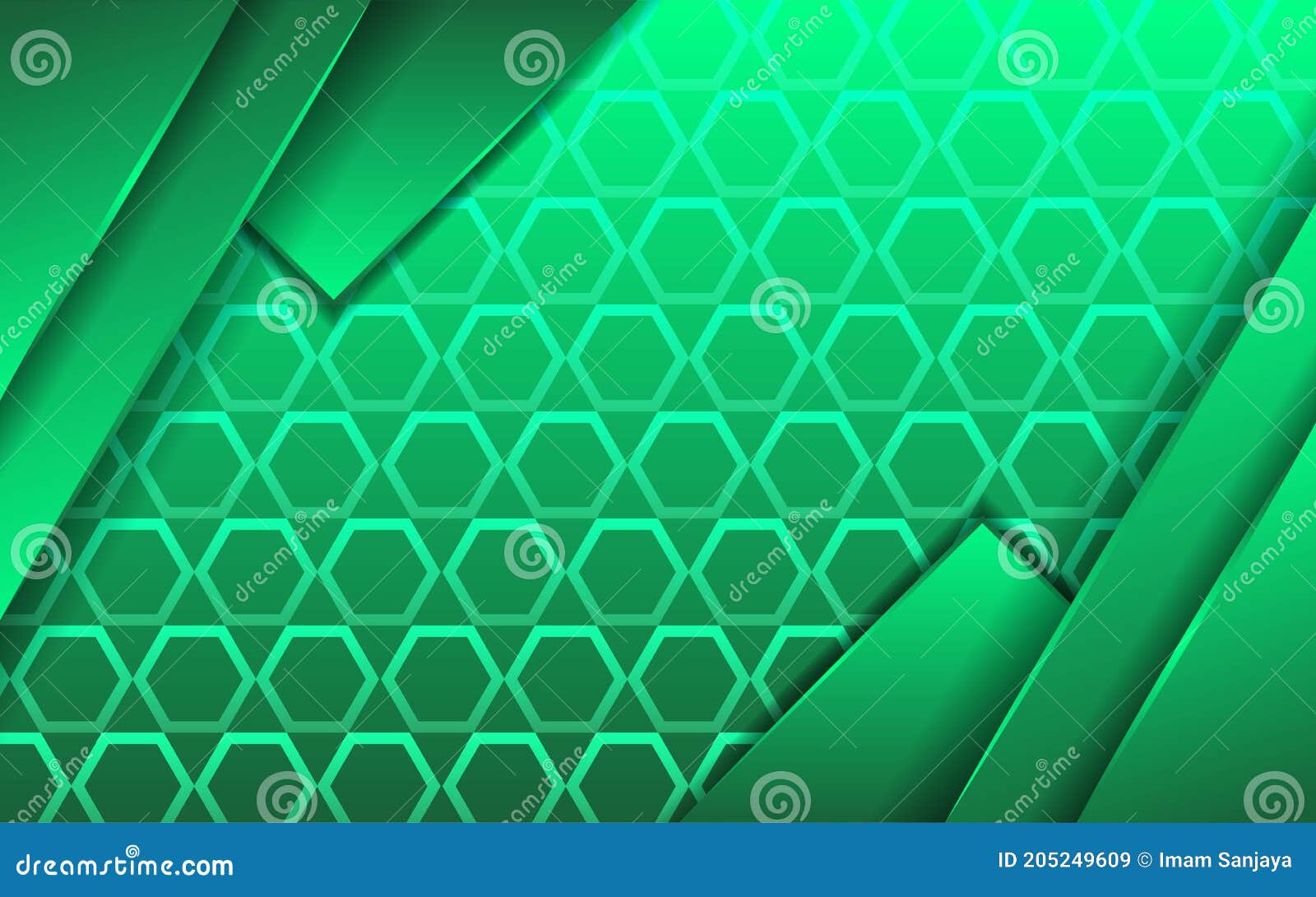 Modern Abstract Premium Green Background Banner Design in Hexagon ...