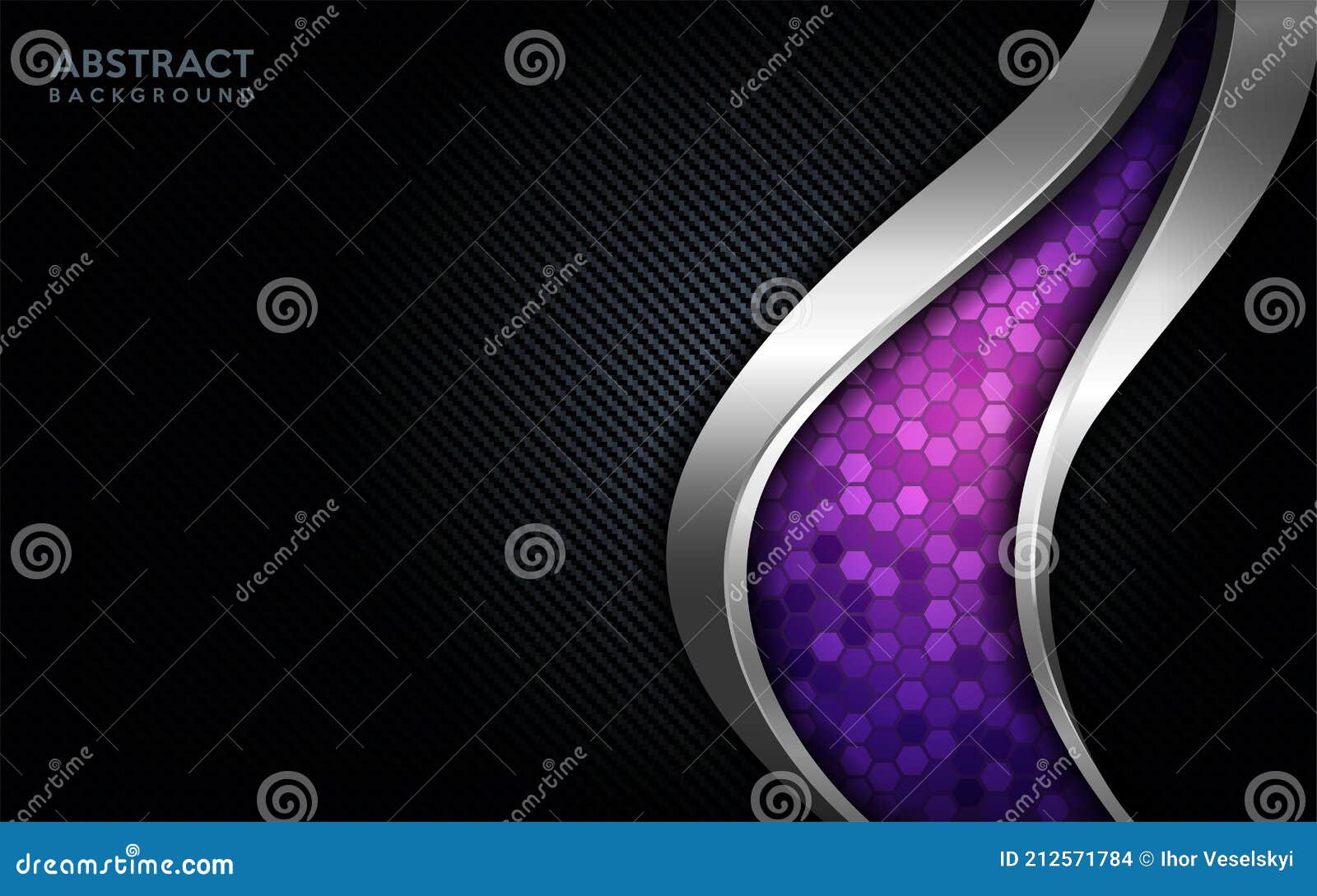 Modern Abstract Purple Tech with Silver Line and Dark Carbon Background ...