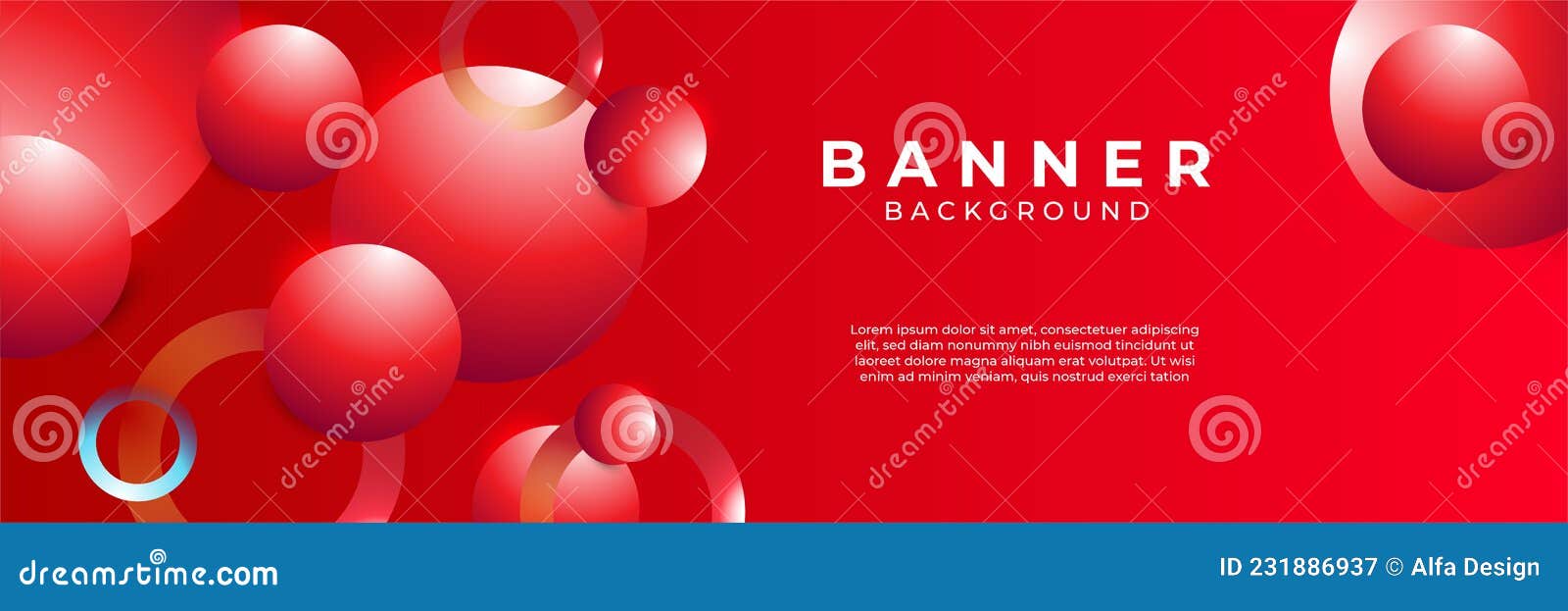 Modern Abstract Red Banner with Diagonal Lines, Wave, Circle, and ...
