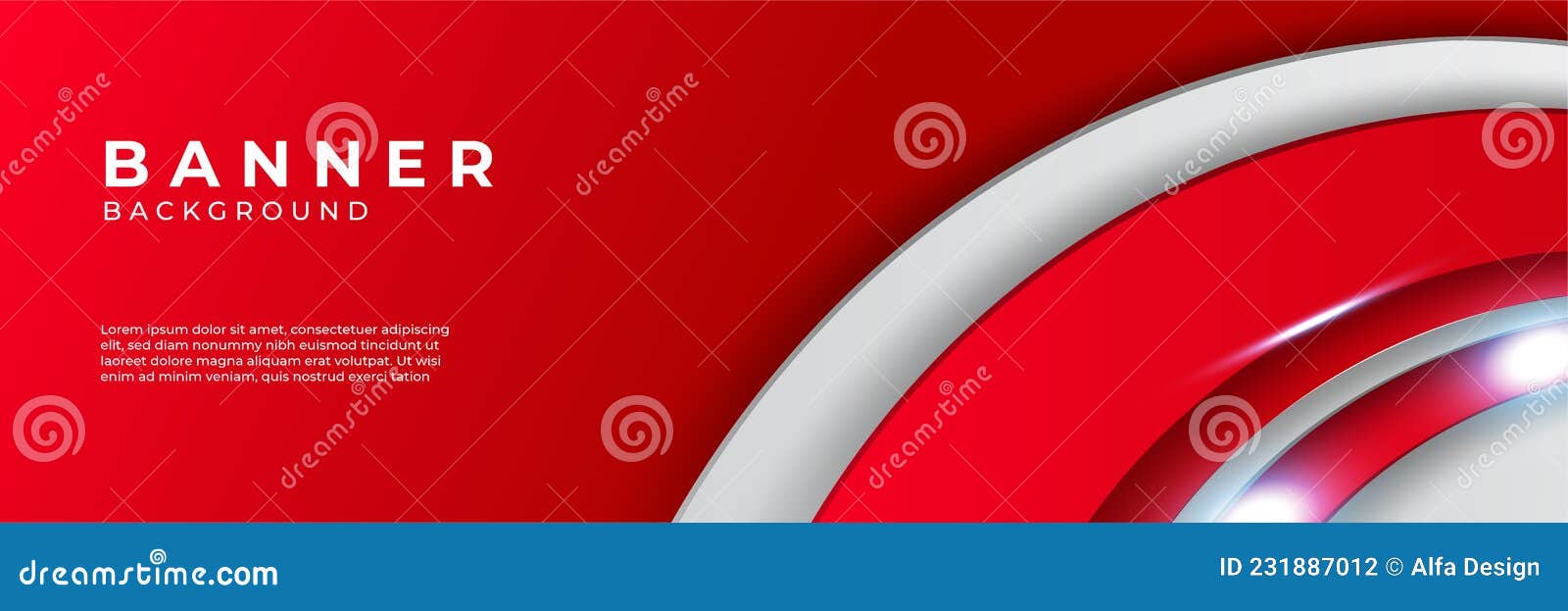 Modern Abstract Red Banner with Diagonal Lines, Wave, Circle, and ...