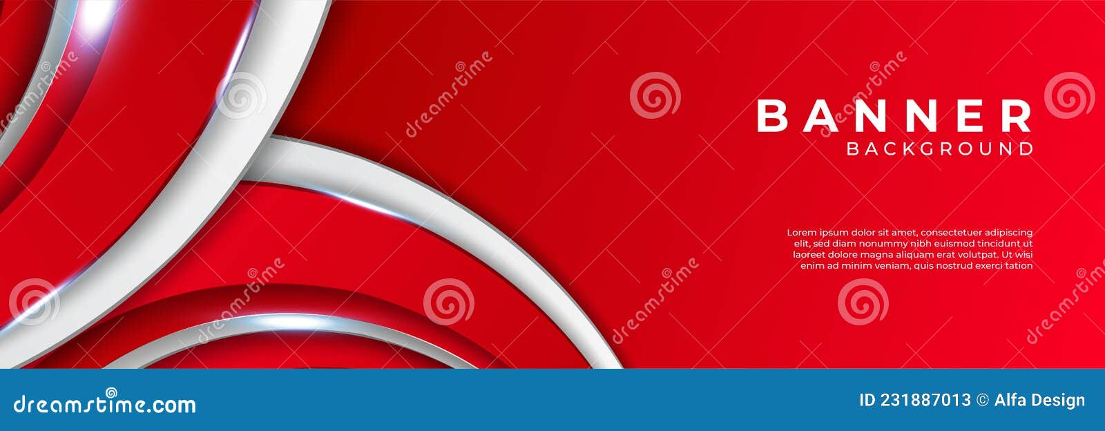 Modern Abstract Red Banner with Diagonal Lines, Wave, Circle, and ...