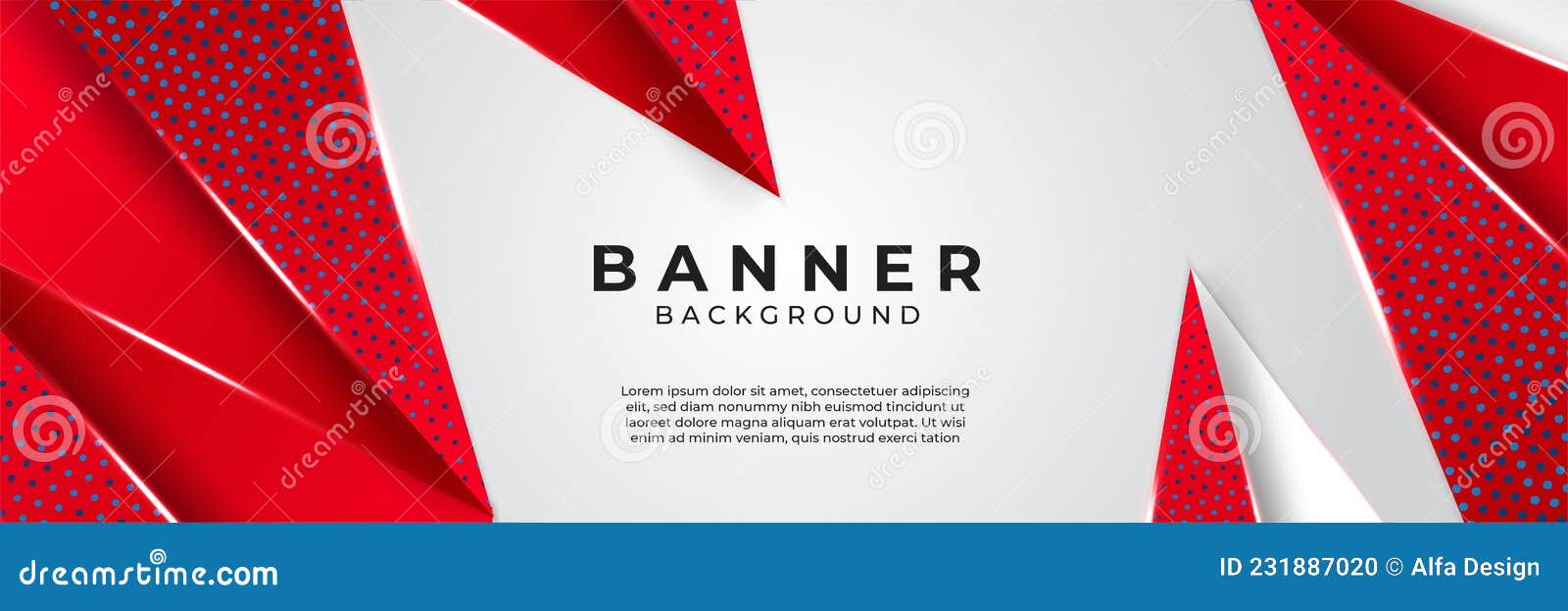 Modern Abstract Red Banner with Diagonal Lines, Wave, Circle, and ...