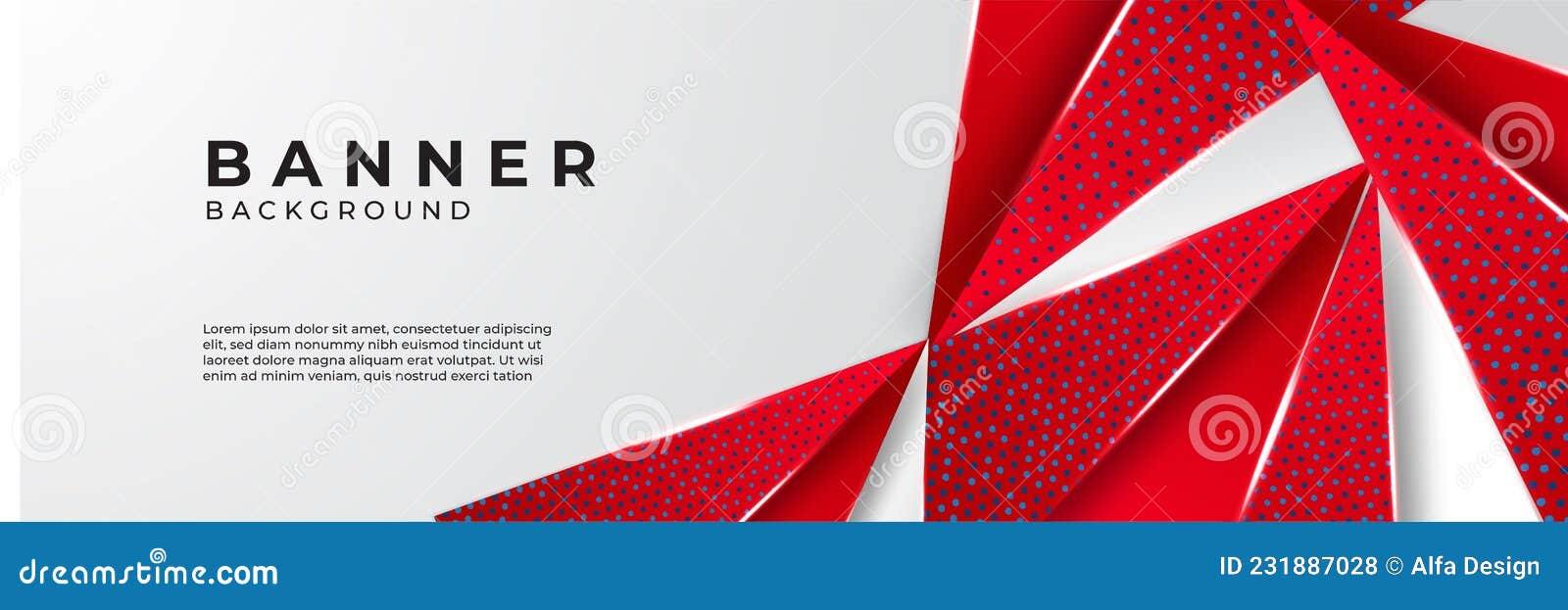Modern Abstract Red Banner with Diagonal Lines, Wave, Circle, and ...