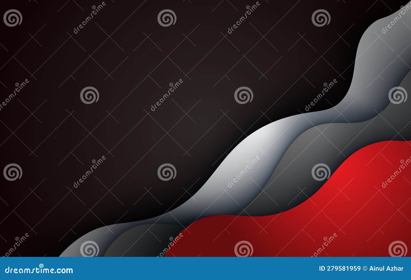 Modern Abstract Red, Gray, White with Simple Wavy Shape Overlap ...
