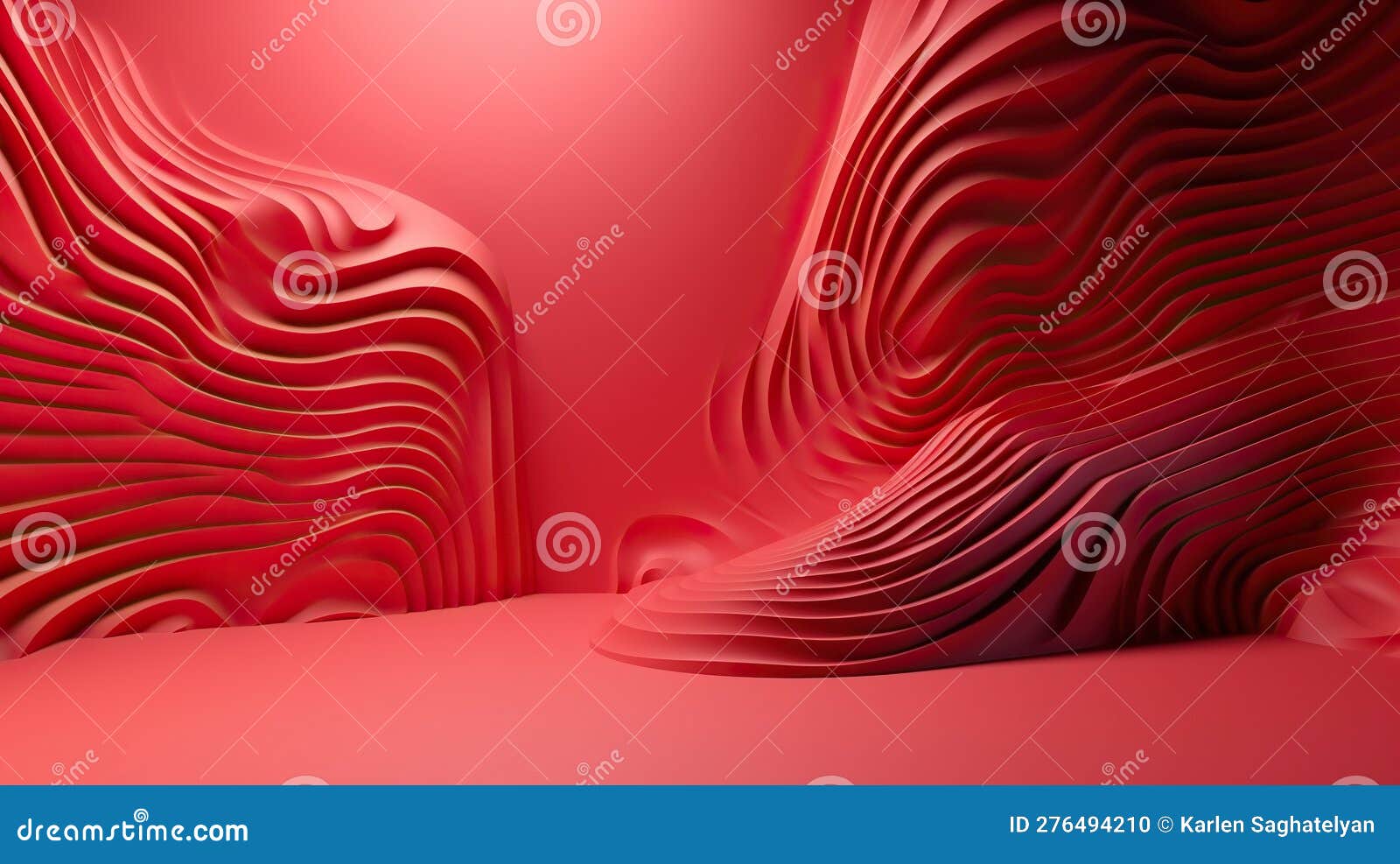 Modern Abstract, Red Wavy 3d Bg, Product Presentation. Generative Ai ...
