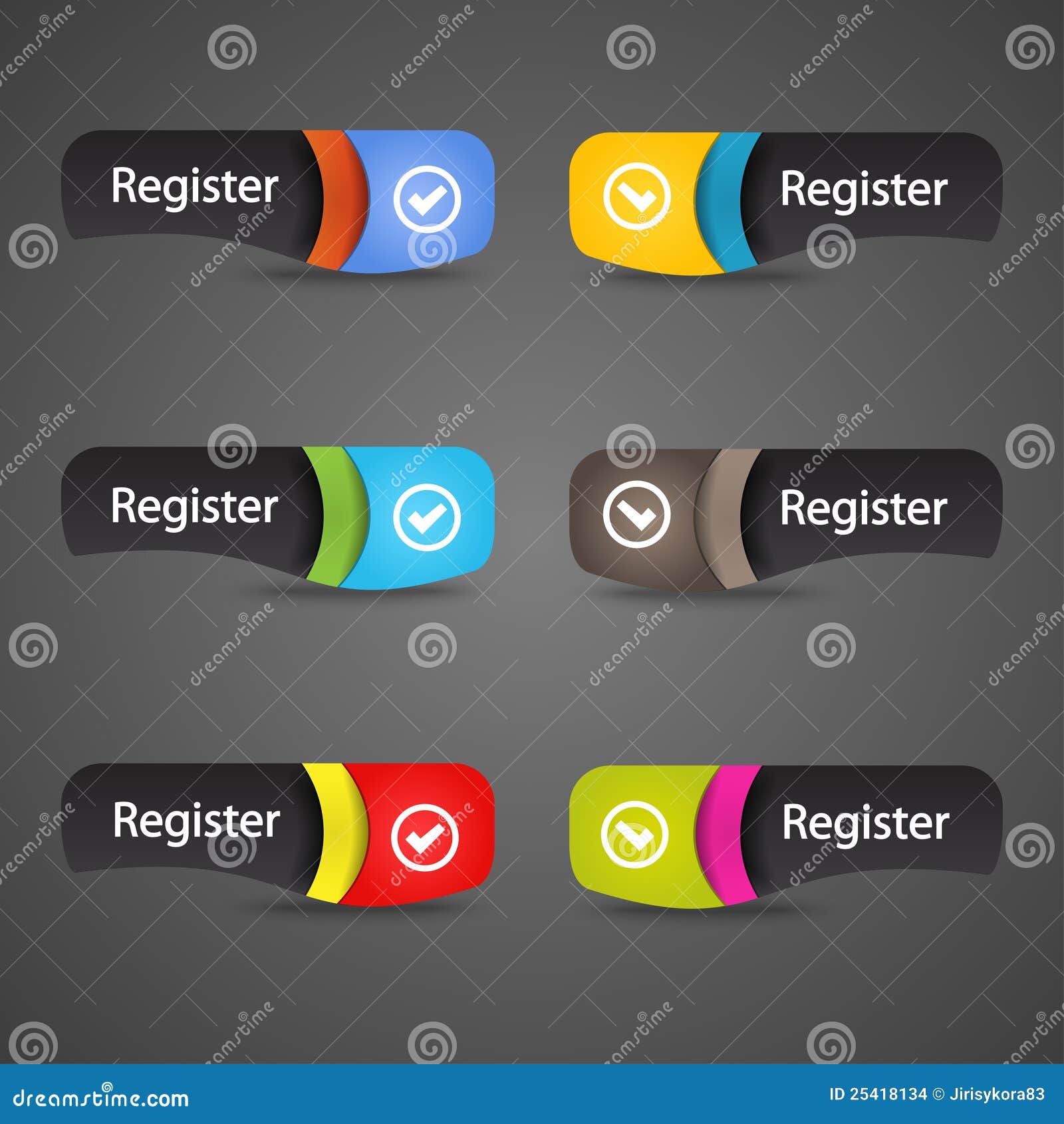 Modern Abstract Register Button Icon Header. Stock Vector ...