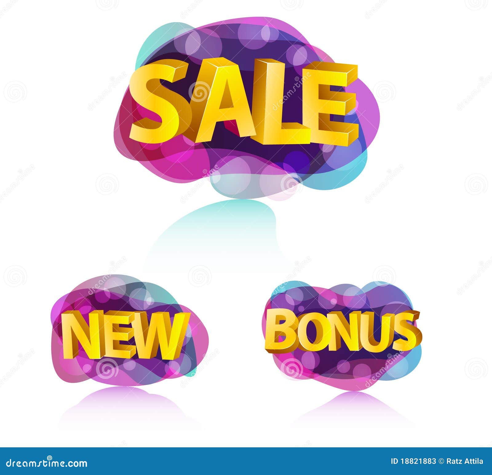Modern Abstract Sale Bubble Sign Collection Stock Vector - Illustration ...
