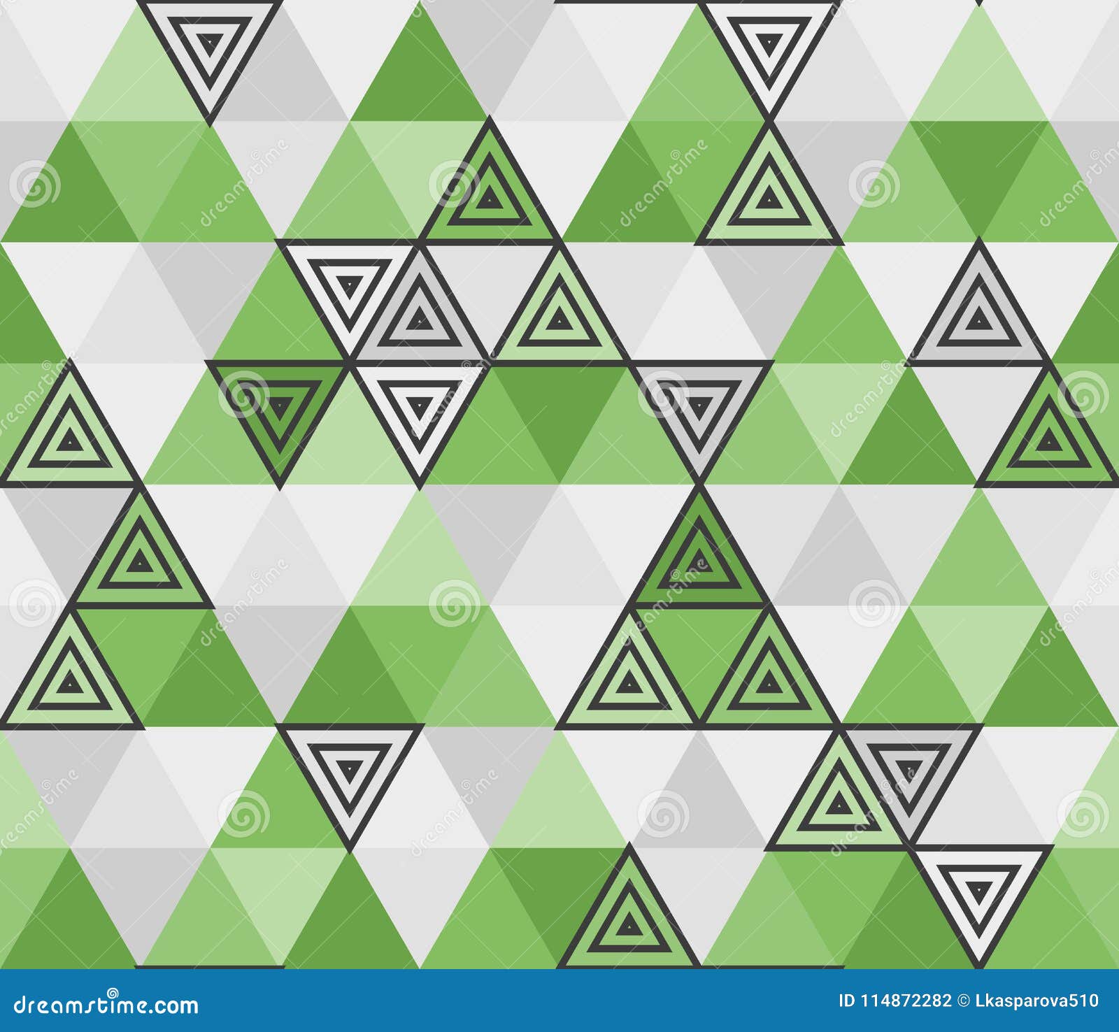 Seamless Geometric Green Pattern with Triangles Stock Illustration ...