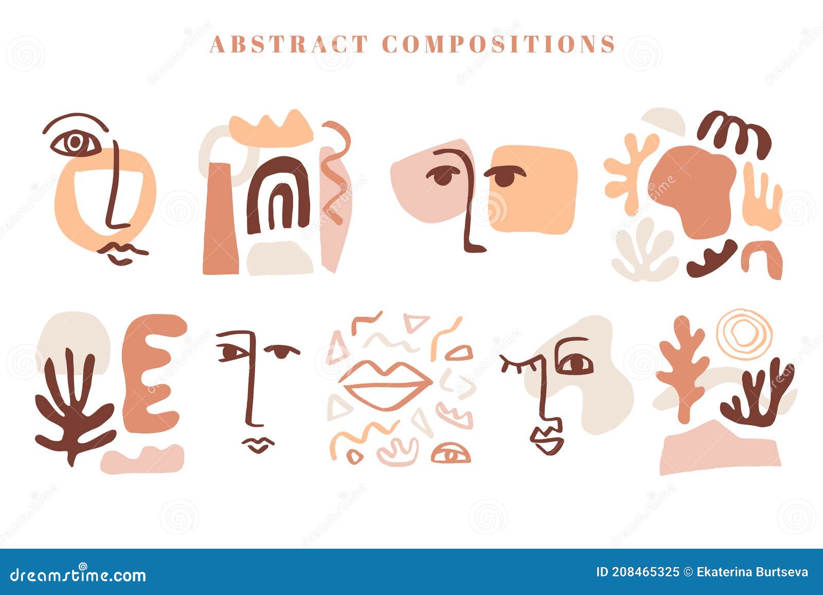Modern Abstract Shape Templates Set Stock Vector - Illustration of ...