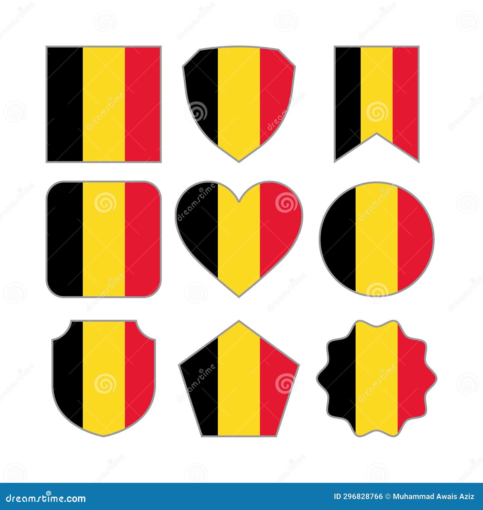 Modern Abstract Shapes of Belgium Flag Vector Design Template Stock ...