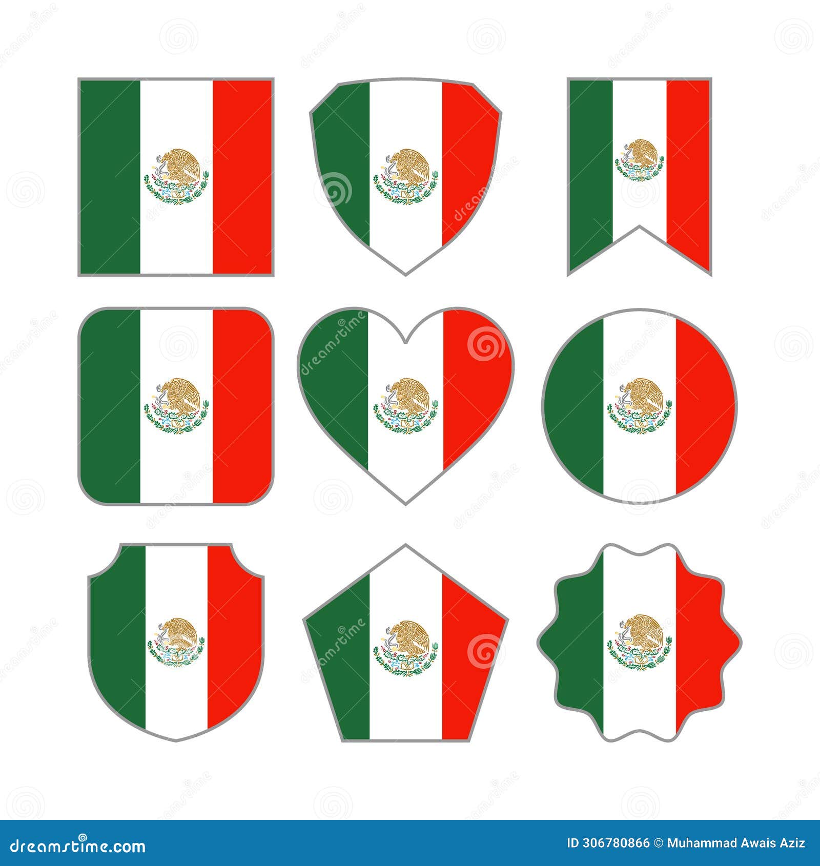 Modern Abstract Shapes of Mexico Flag Vector Design Template Stock ...