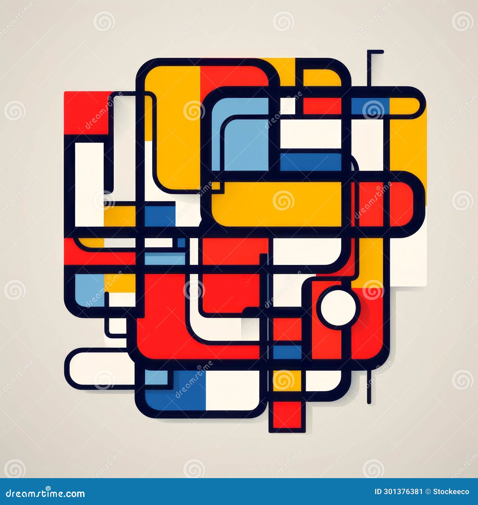 Abstract Vector Art with Bold Lines and Vibrant Colors Stock ...